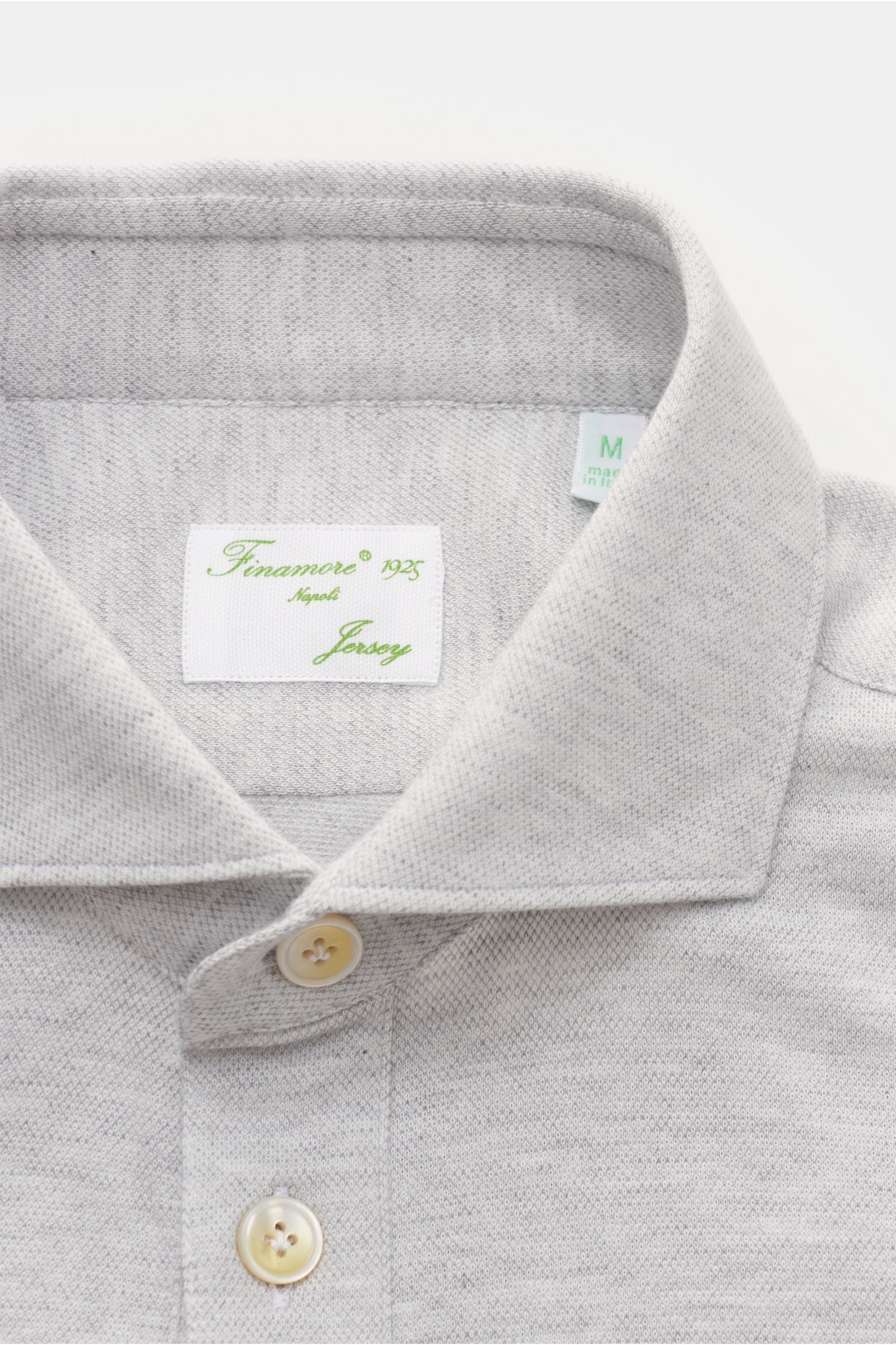 FINAMORE long sleeve polo shirt 'Achille Orlando' light grey | BRAUN ...