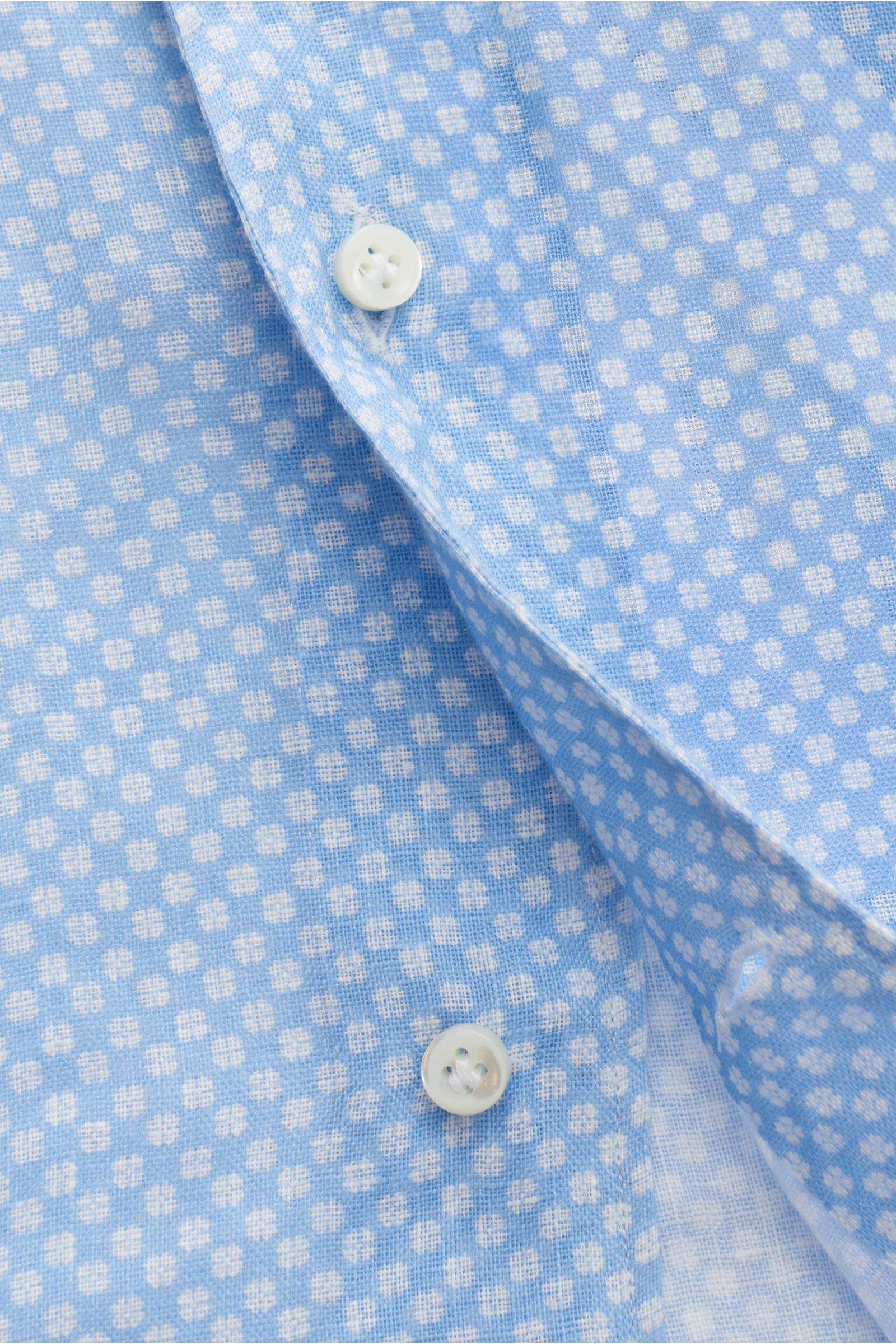 EDDY MONETTI linen shirt Kent collar light blue/white patterned | BRAUN ...