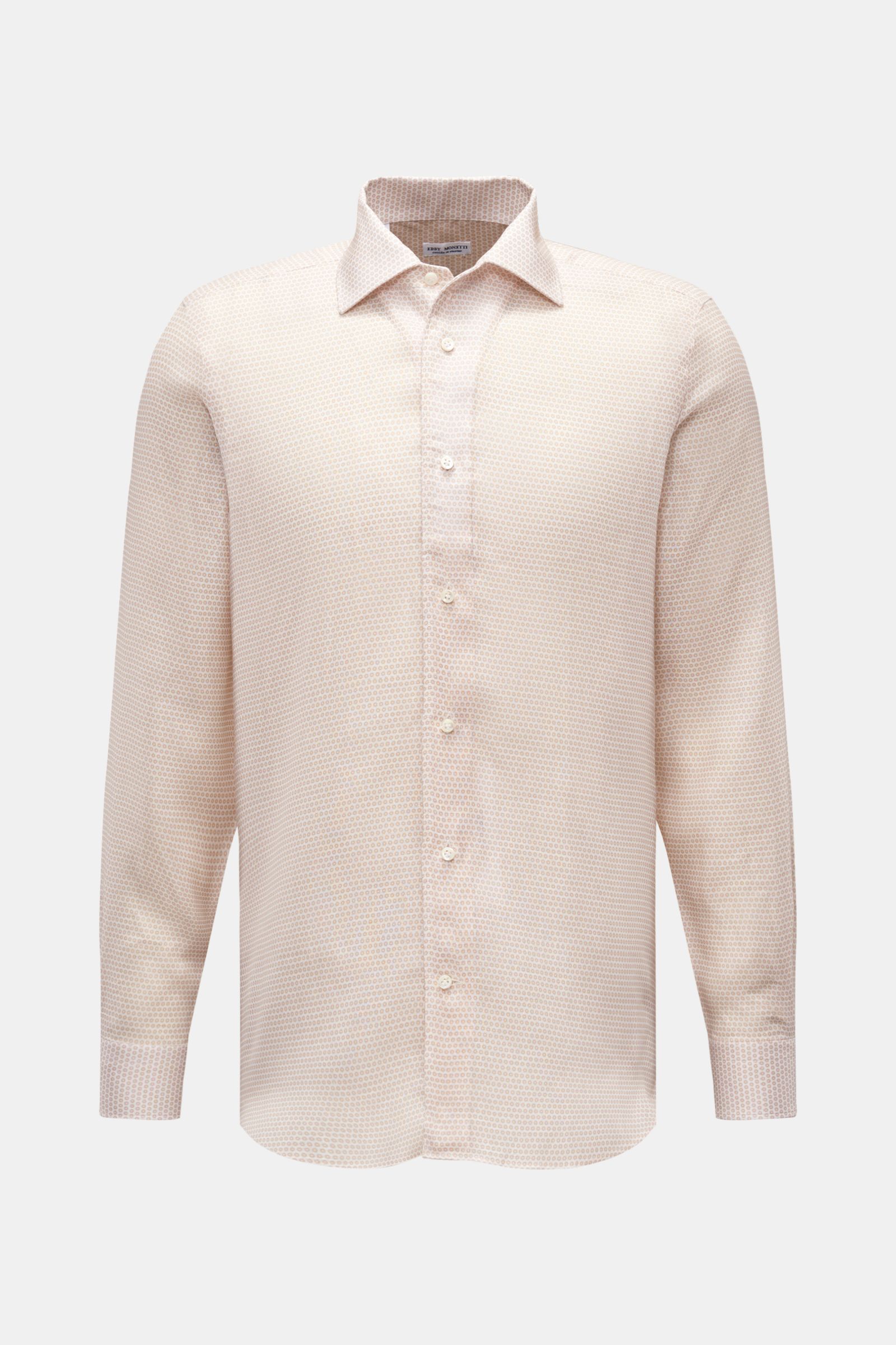 EDDY MONETTI linen shirt Kent collar white/beige patterned | BRAUN Hamburg