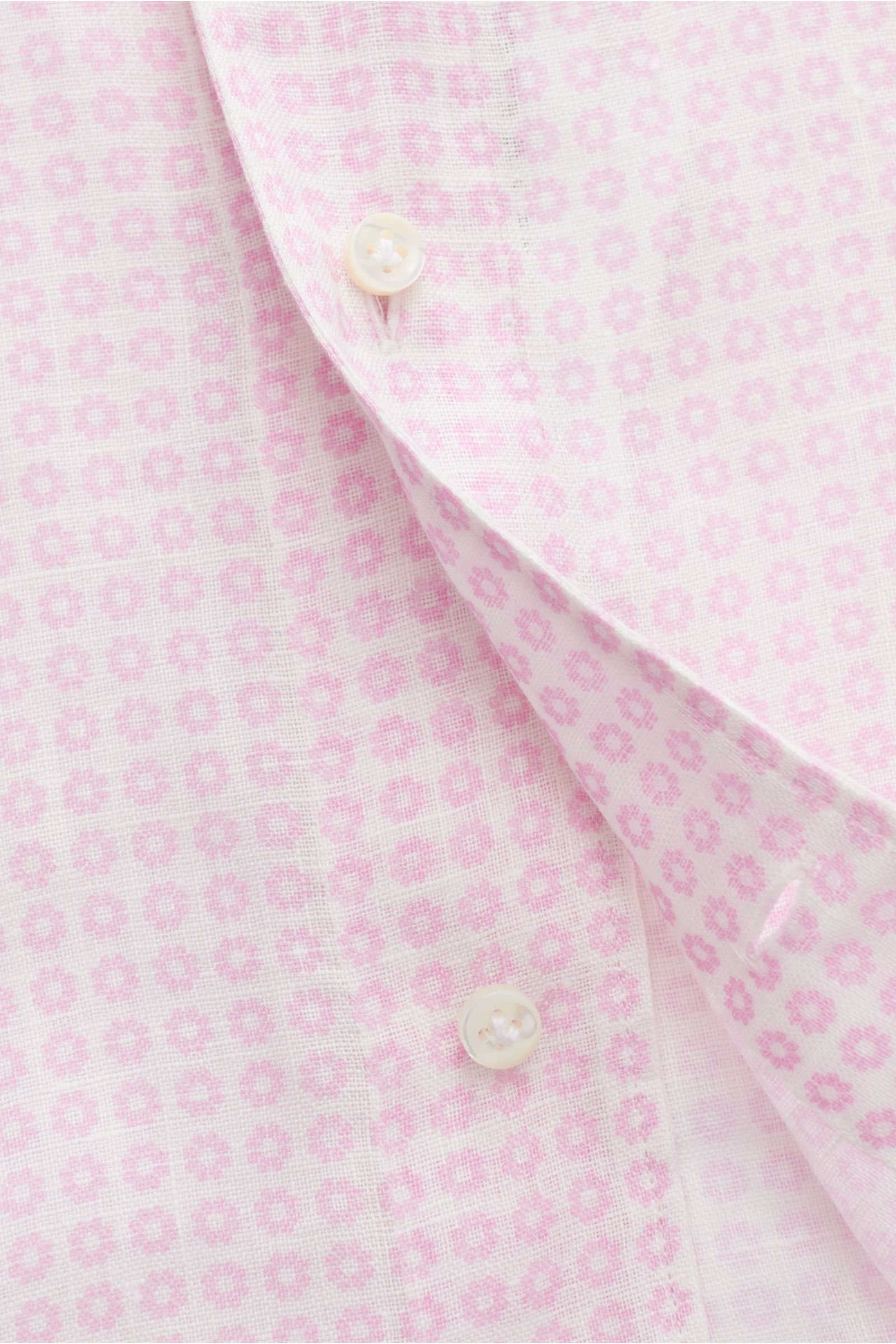 EDDY MONETTI linen shirt Kent collar white/rose patterned | BRAUN Hamburg