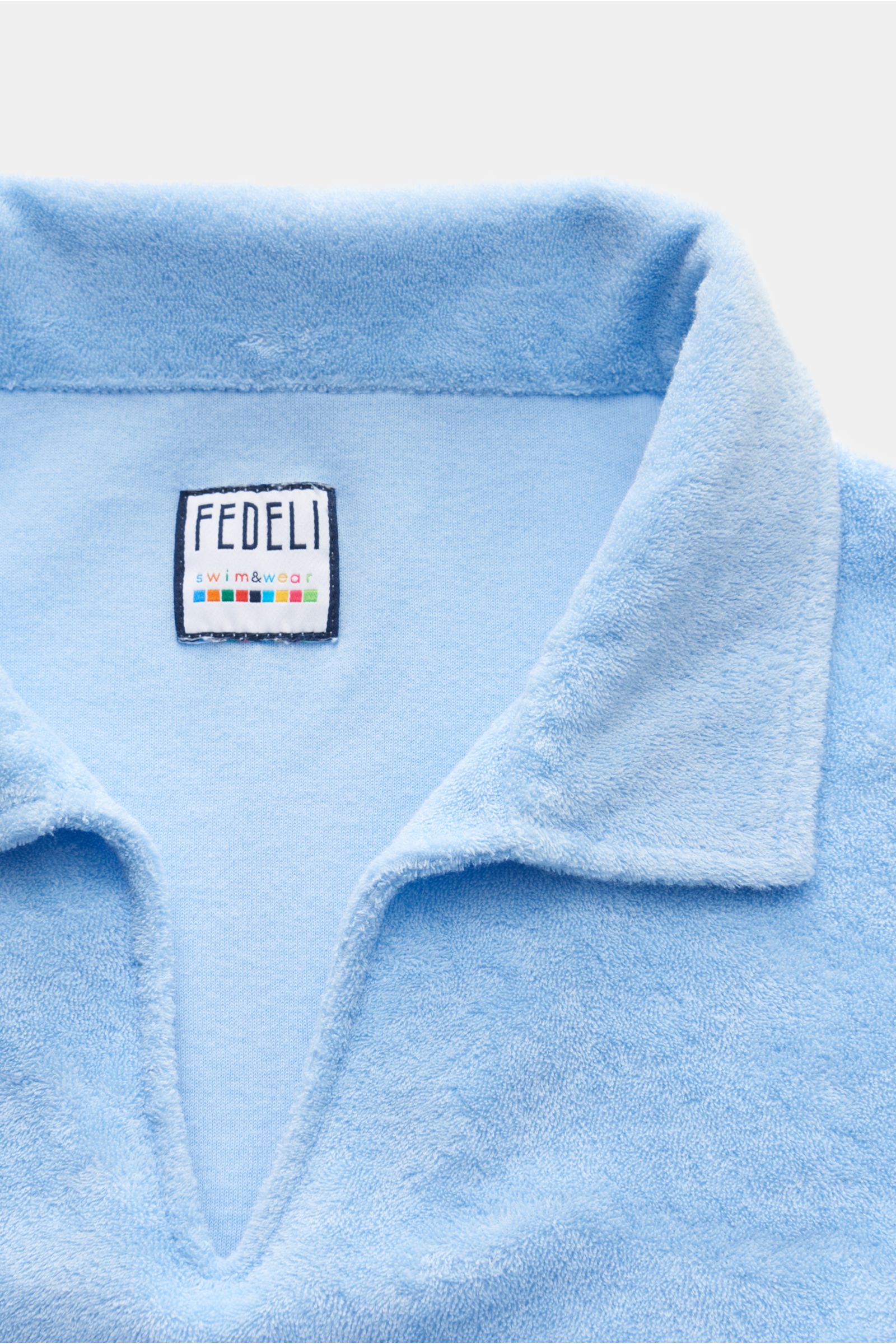 FEDELI terry polo shirt 'Peter ML' light blue | BRAUN Hamburg