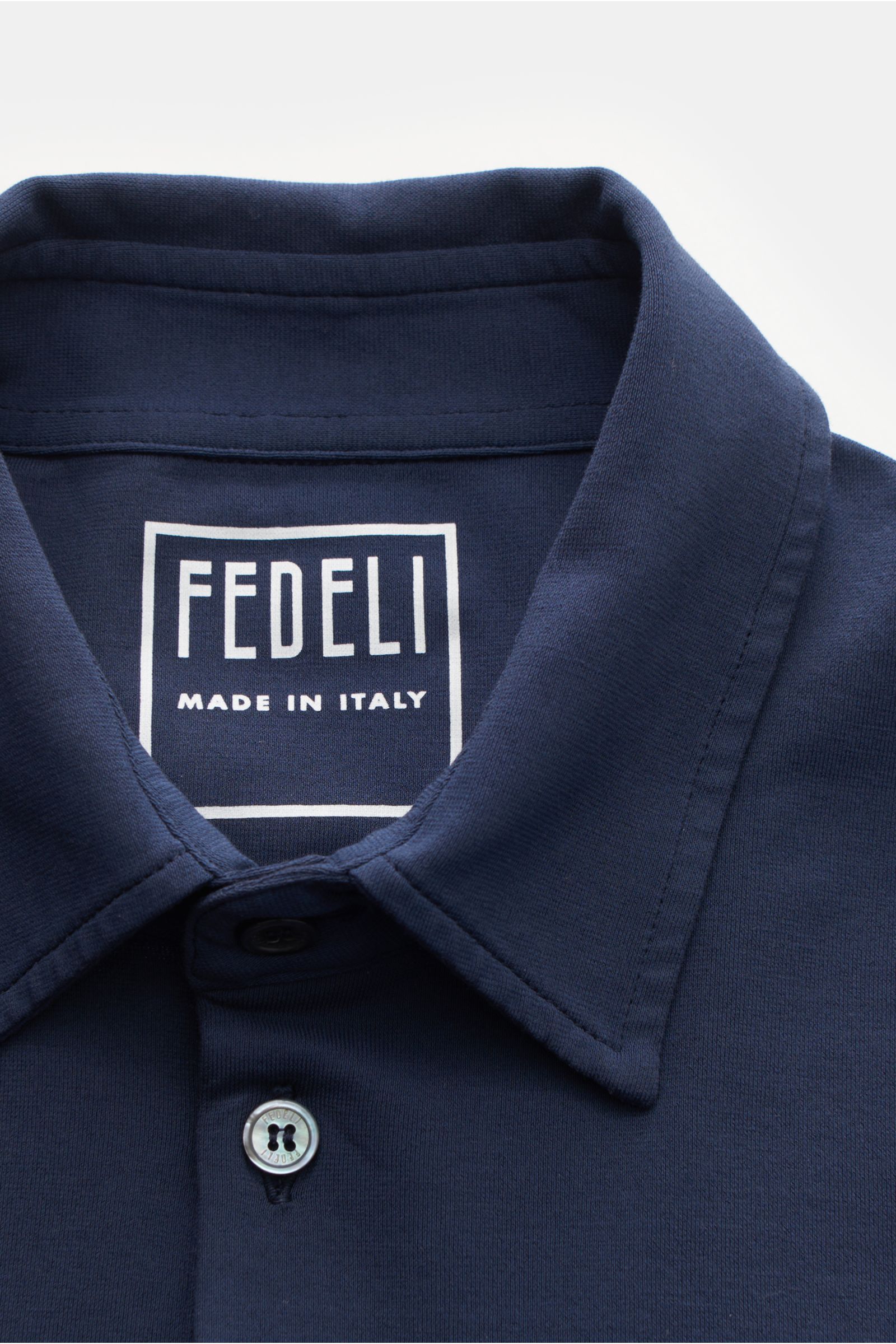 FEDELI long sleeve polo shirt 'Alby' navy | BRAUN Hamburg