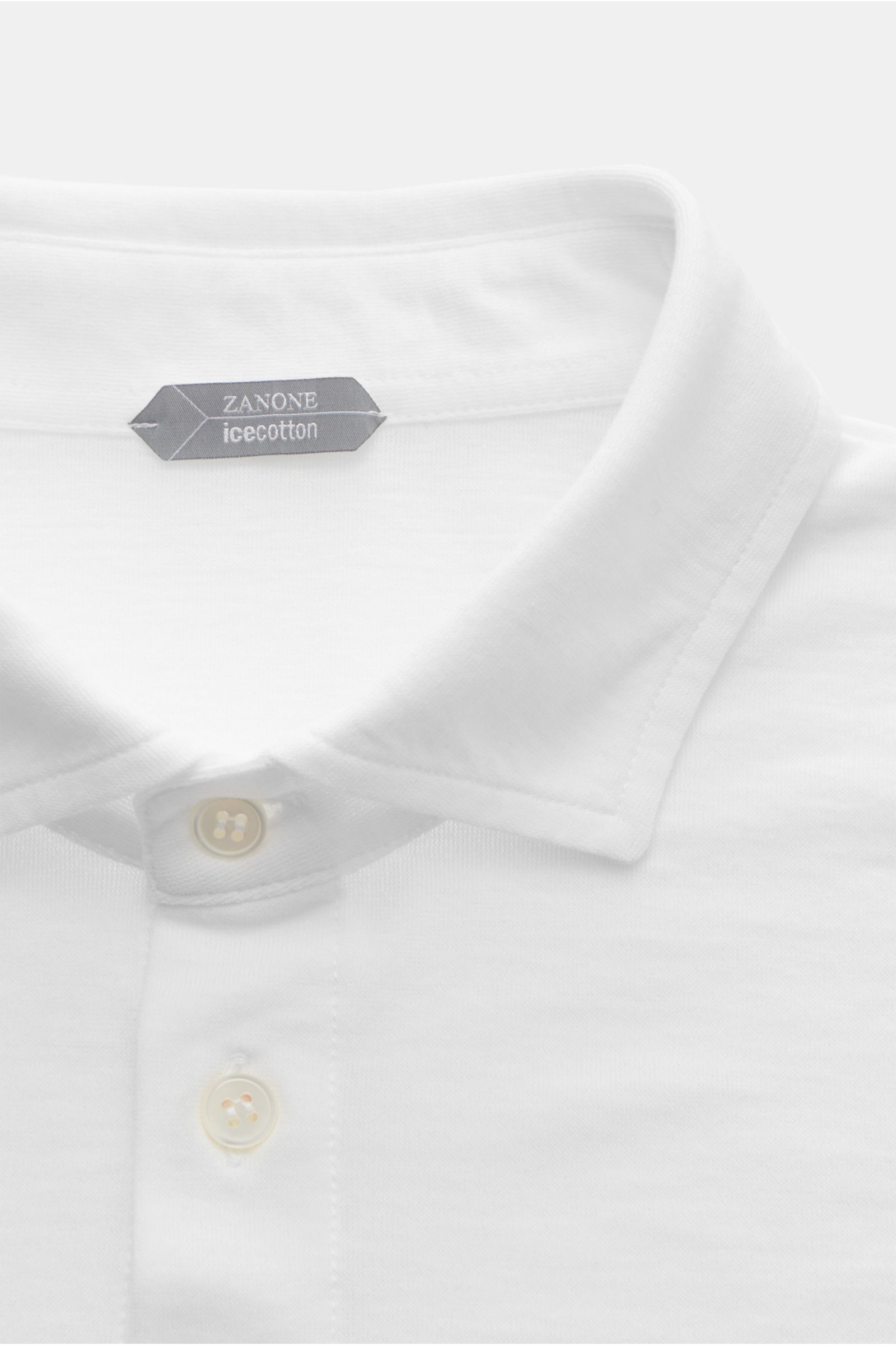 ZANONE jersey shirt shark collar white | BRAUN Hamburg