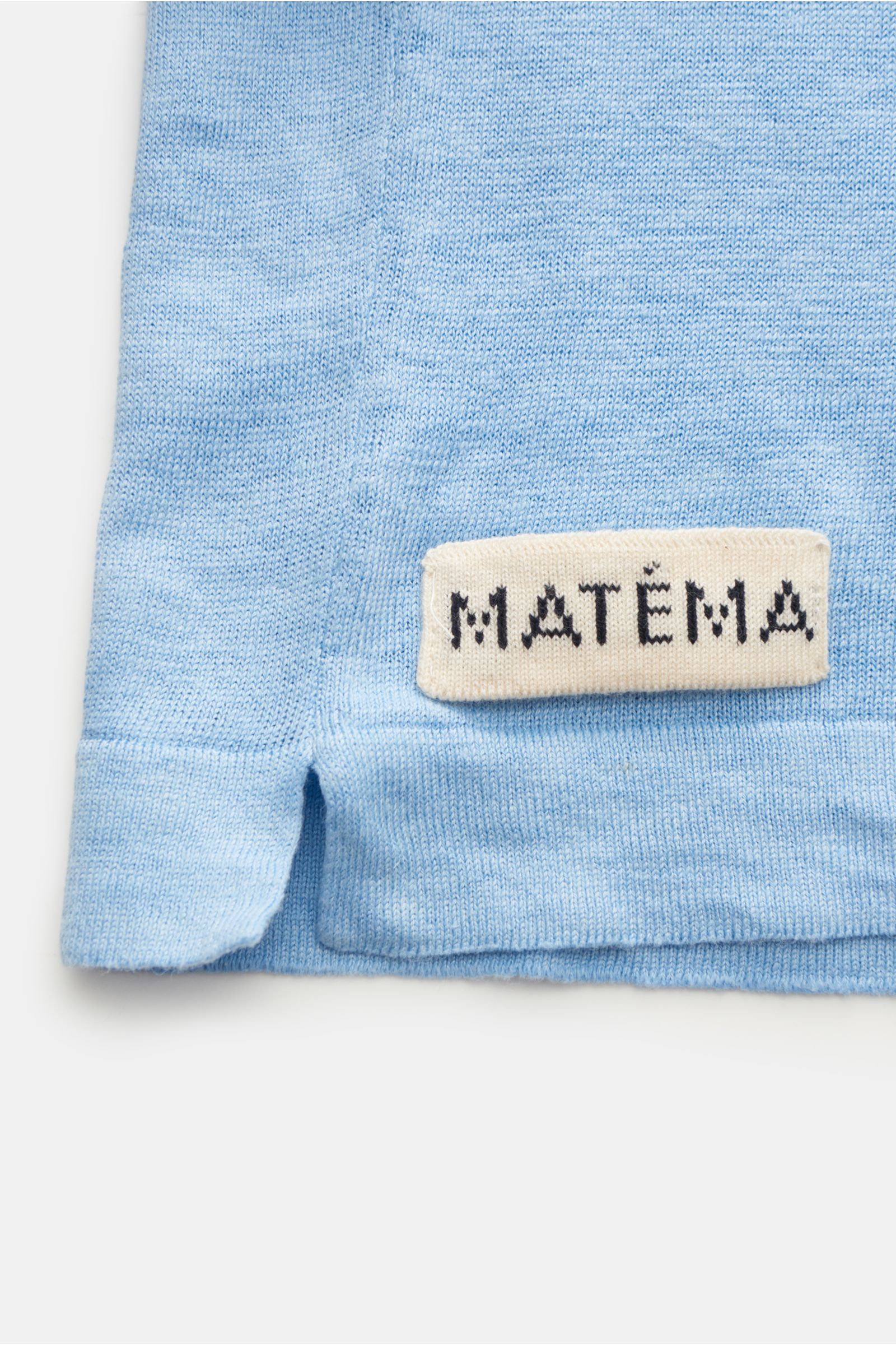 MATÉMA linen fine knit short sleeve jumper light blue | BRAUN Hamburg