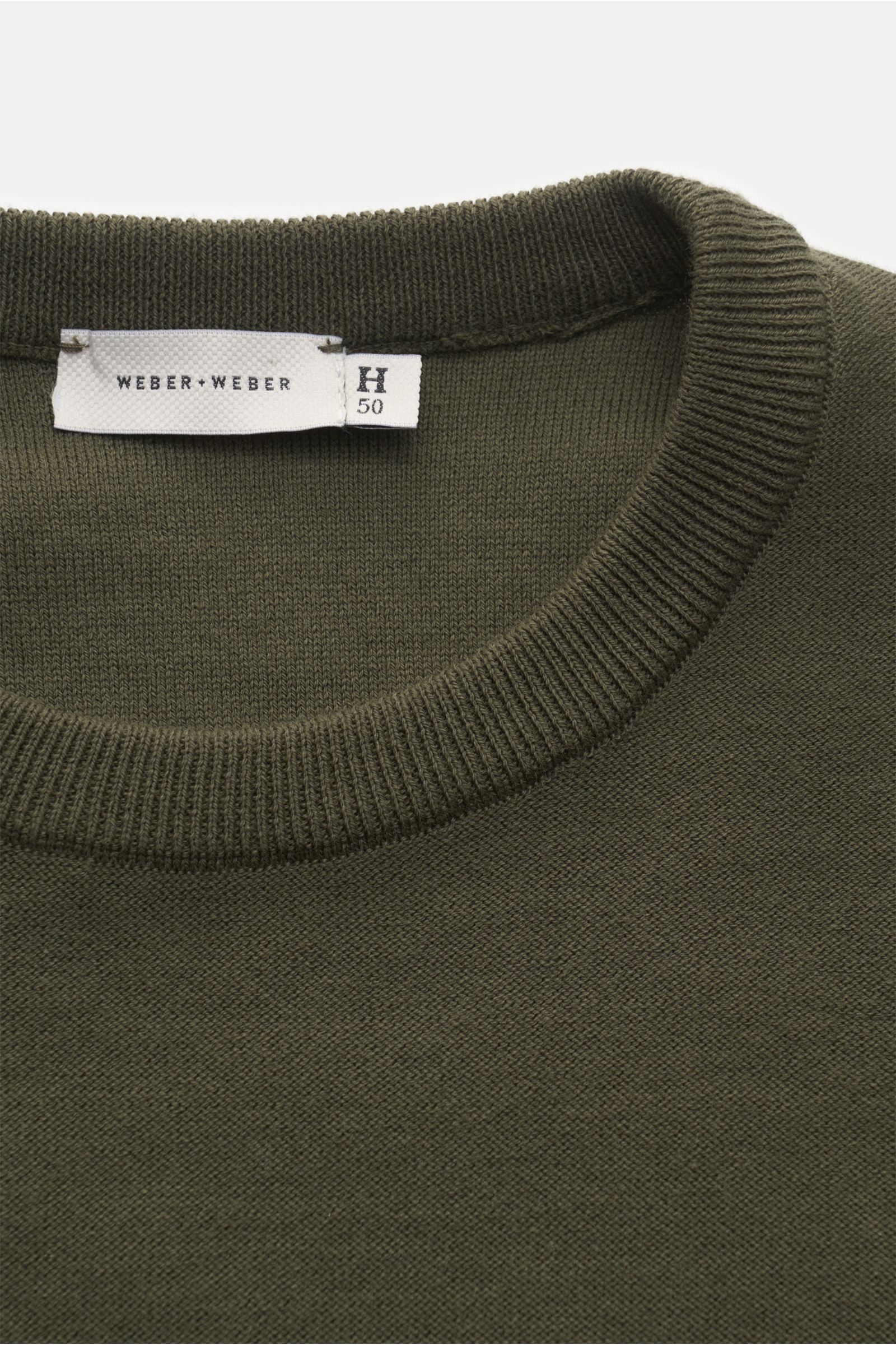WEBER + WEBER short sleeve crew neck jumper 'Cotton Knit T-Shirt' olive ...