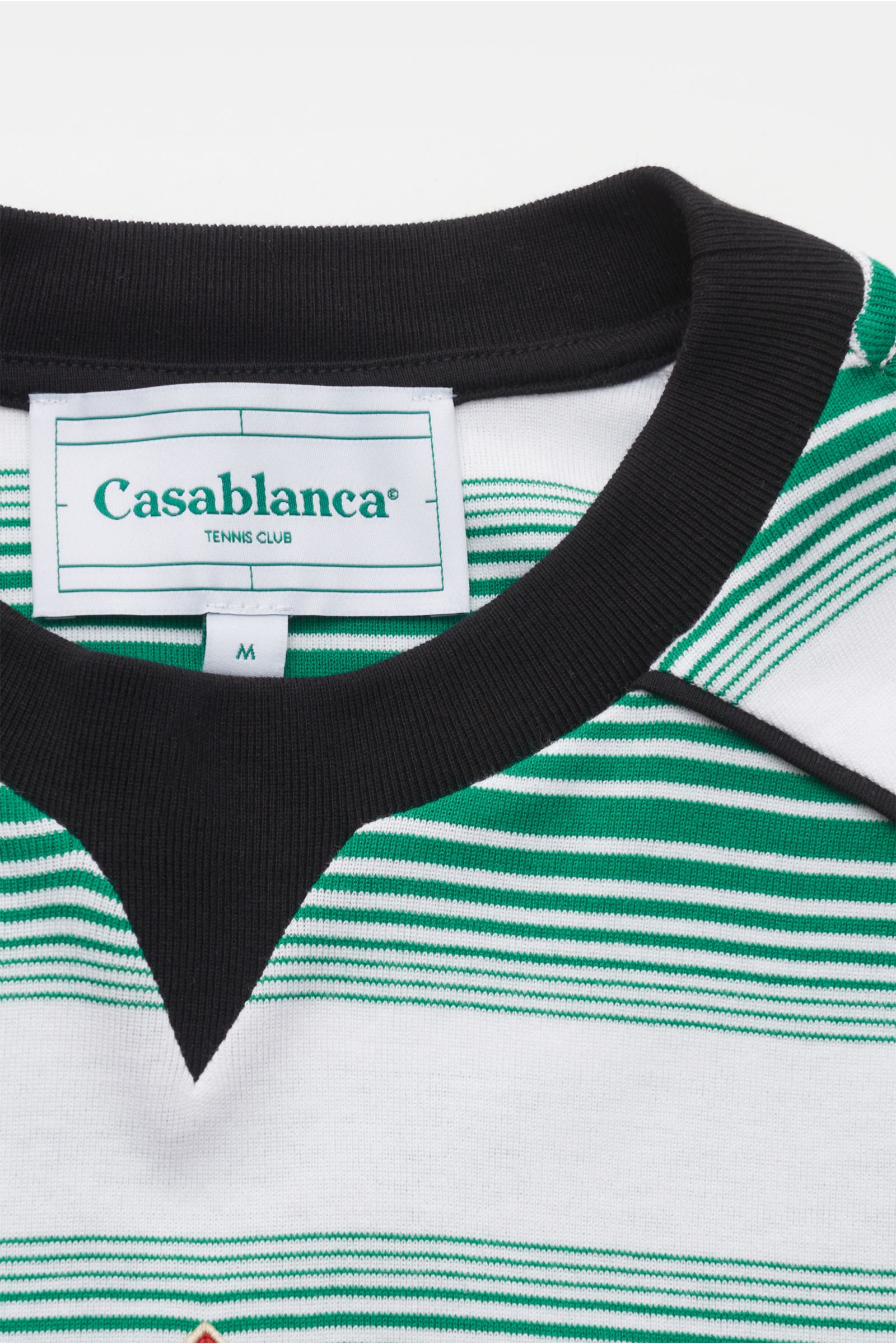 CASABLANCA crew neck T-shirt 'Gradient Stripe' green/white/black ...