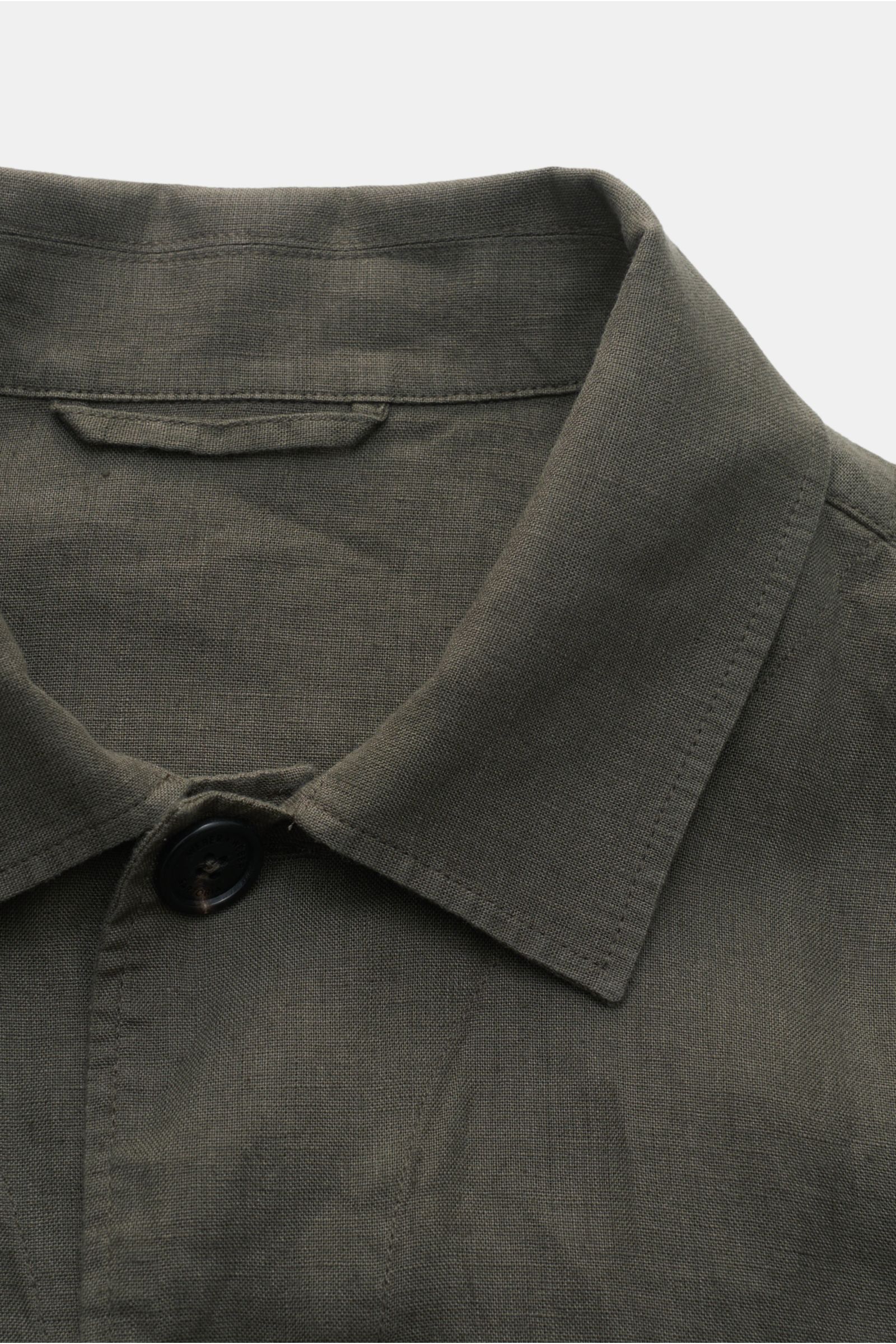 WEBER + WEBER linen overshirt 'Linen Light Overshirt' olive | BRAUN Hamburg