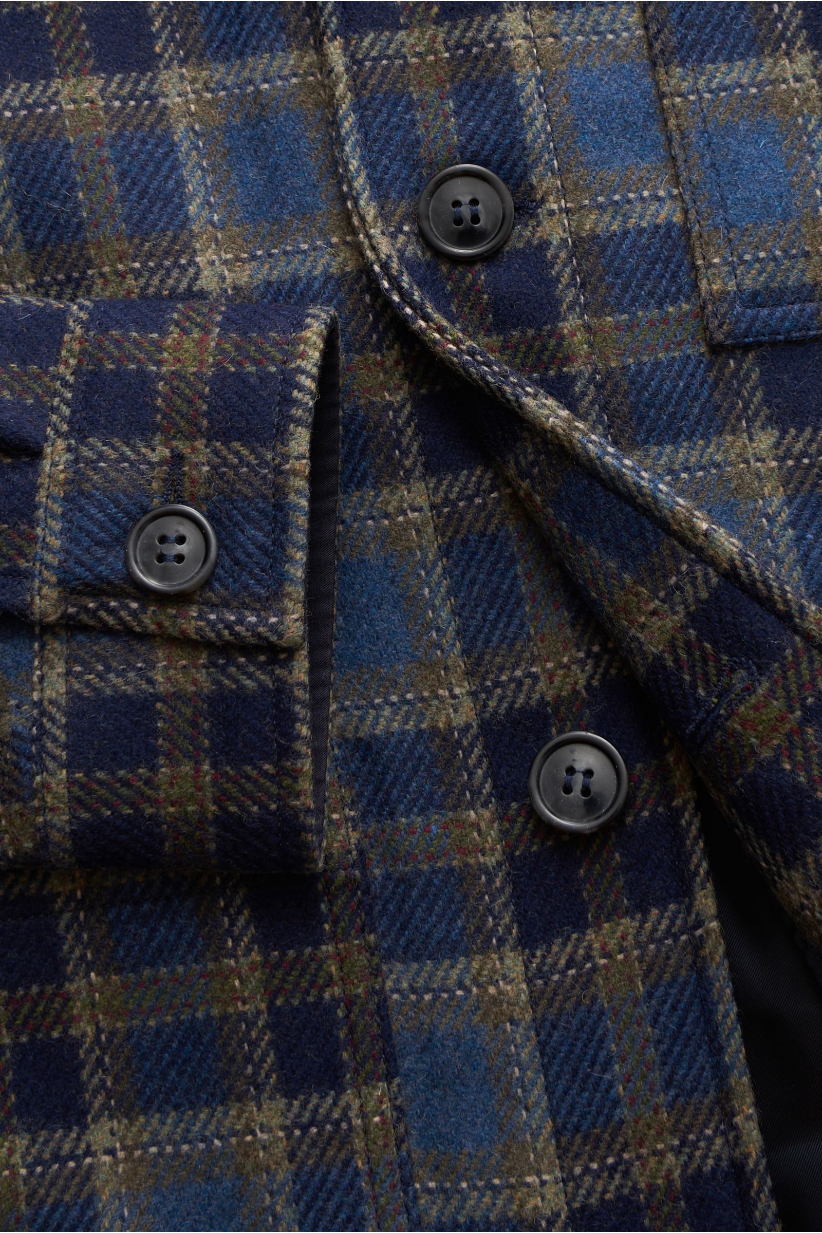 A.P.C. Overshirt 'New Emile' navy/olive checked | BRAUN Hamburg
