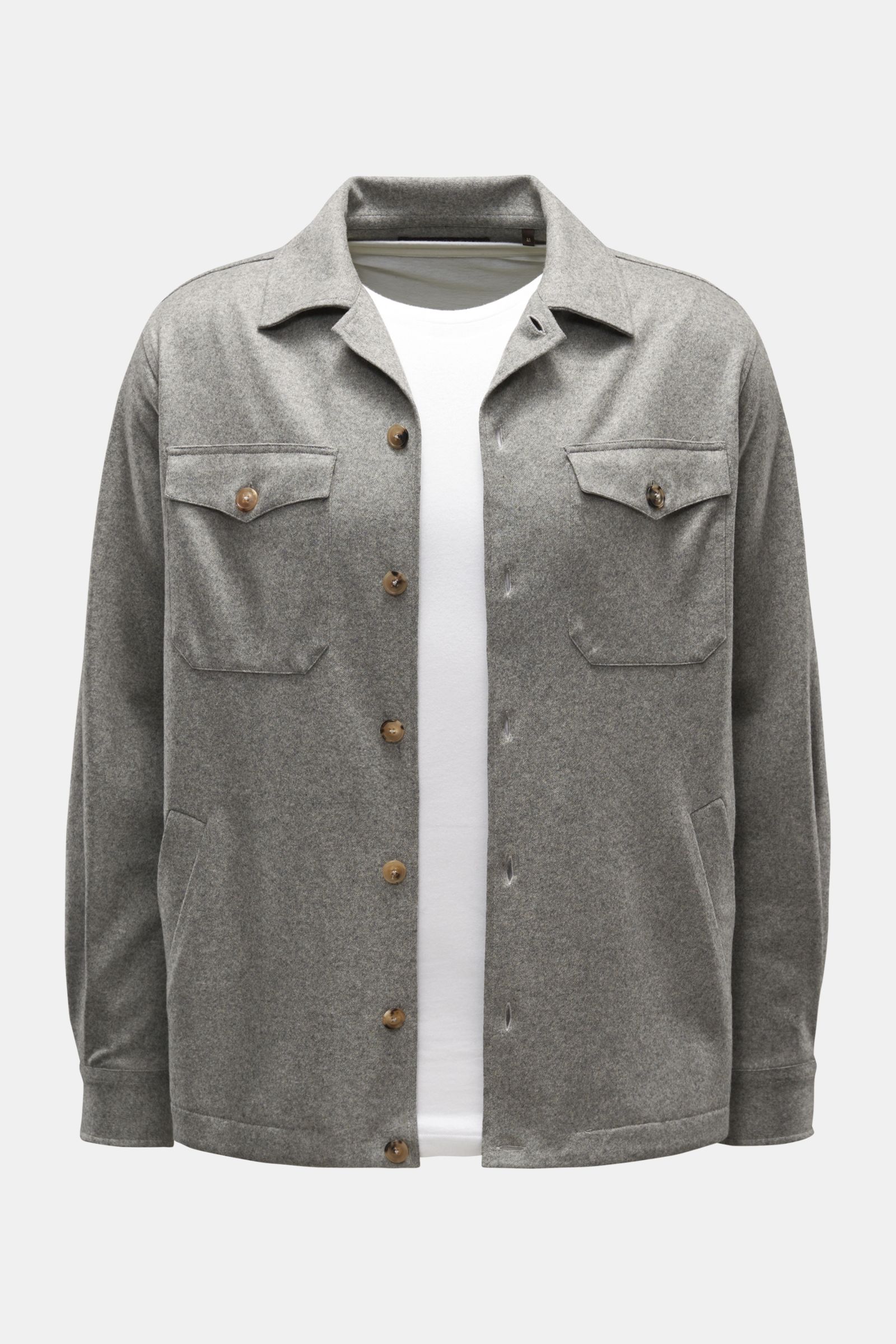 WINDSOR cashmere overshirt grey mottled | BRAUN Hamburg