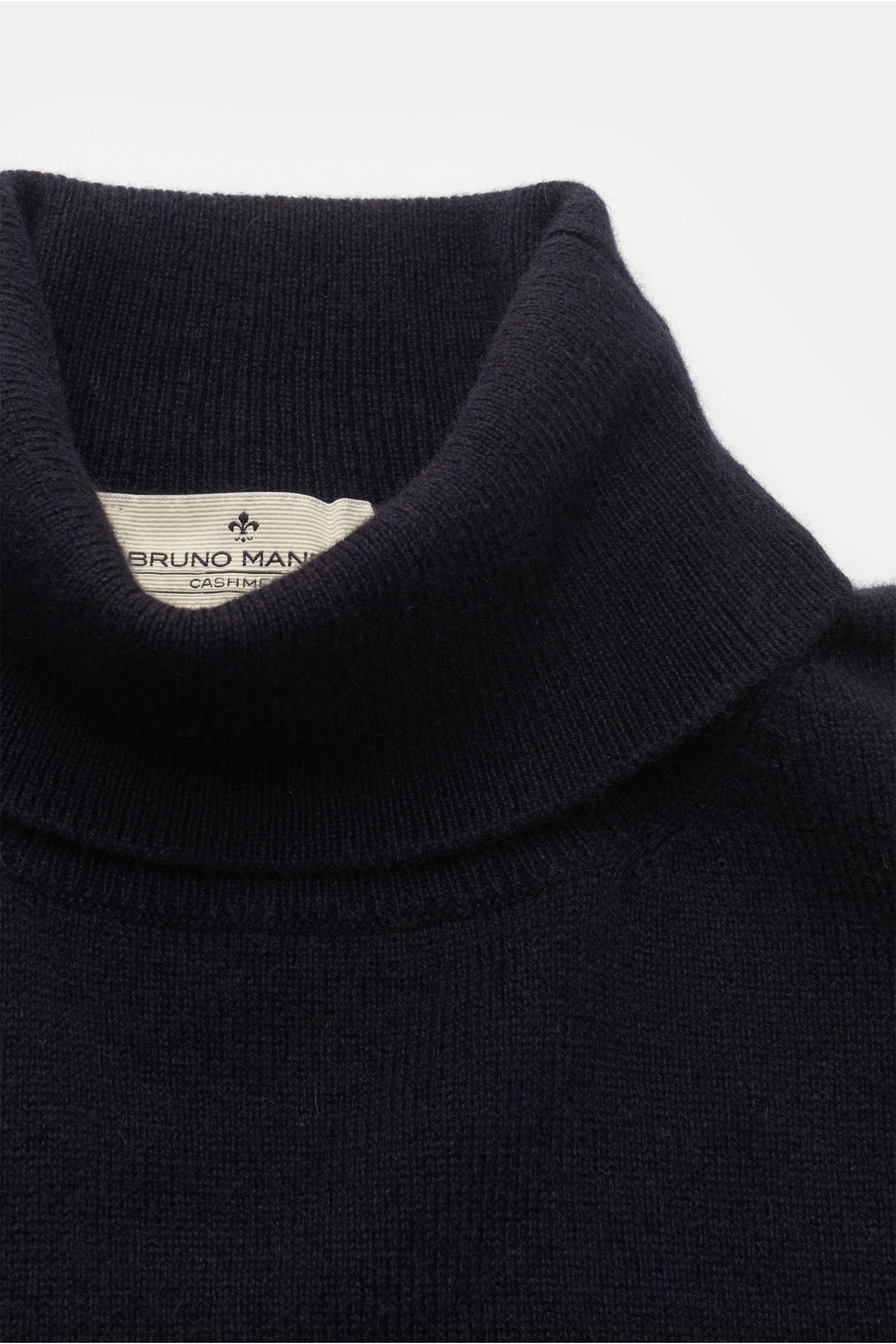 BRUNO MANETTI cashmere turtleneck jumper, navy | BRAUN Hamburg