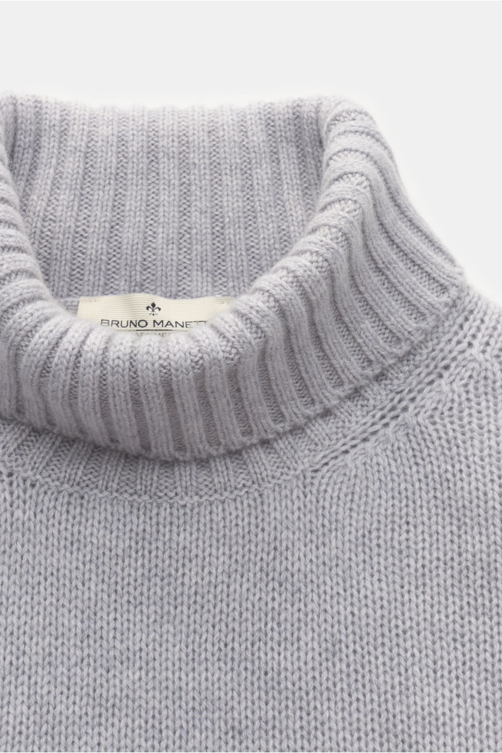 BRUNO MANETTI Cashmere Rollkragenpullover hellgrau | BRAUN Hamburg