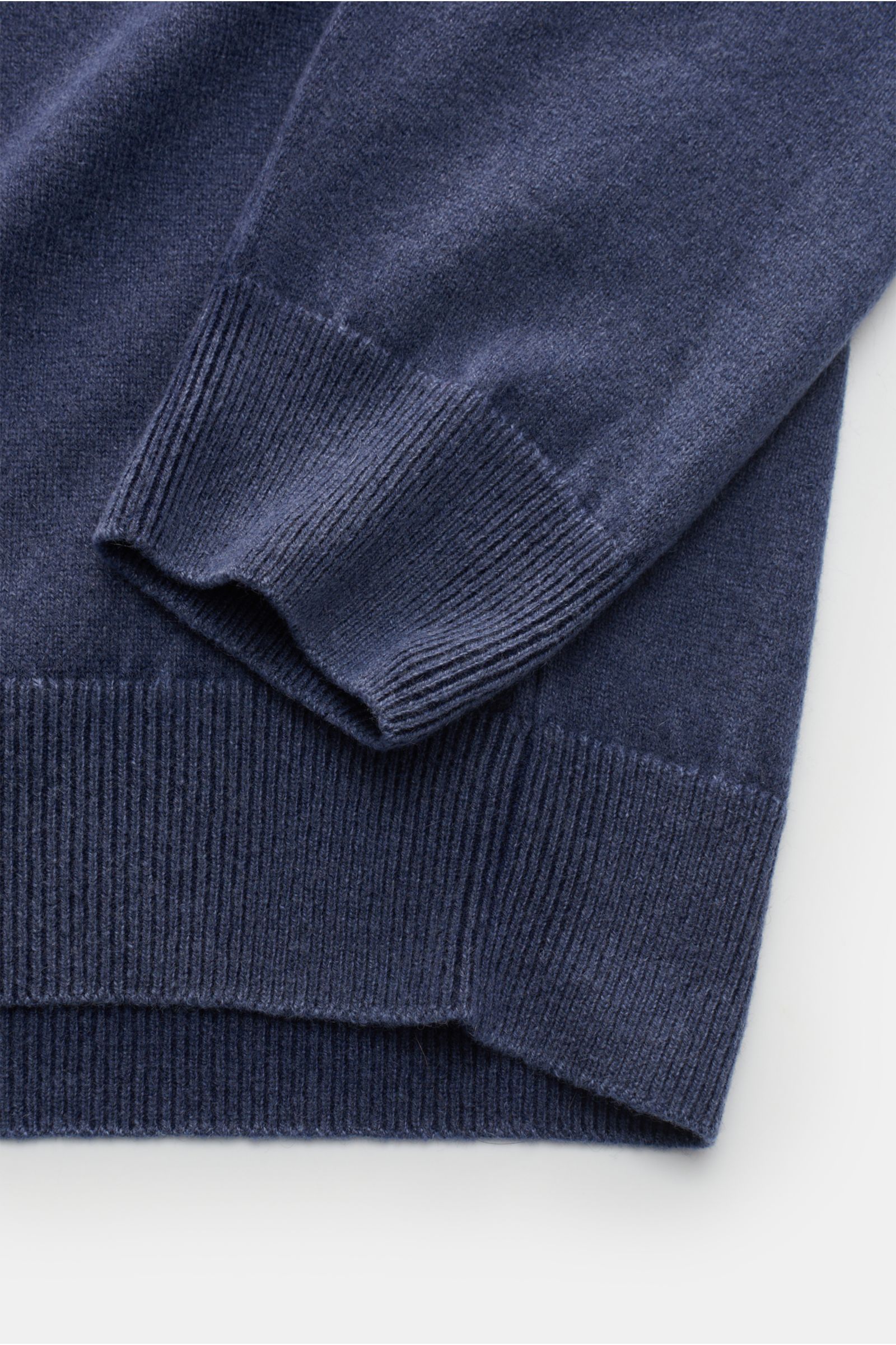 DELLA CIANA cashmere half-zip jumper grey-blue | BRAUN Hamburg