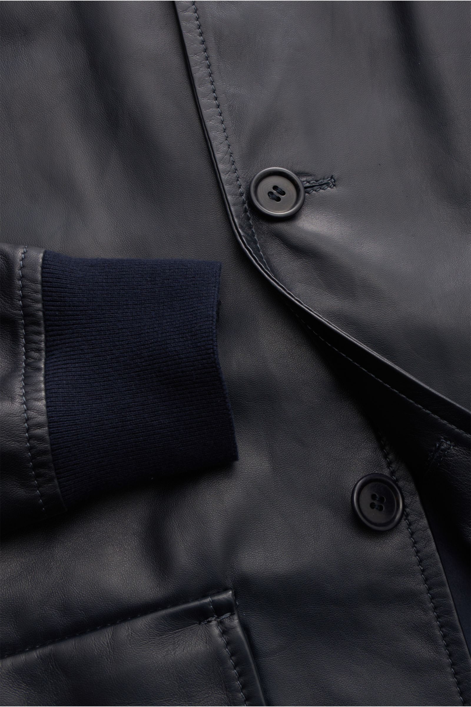 SALVATORE SANTORO leather blouson dark navy | BRAUN Hamburg