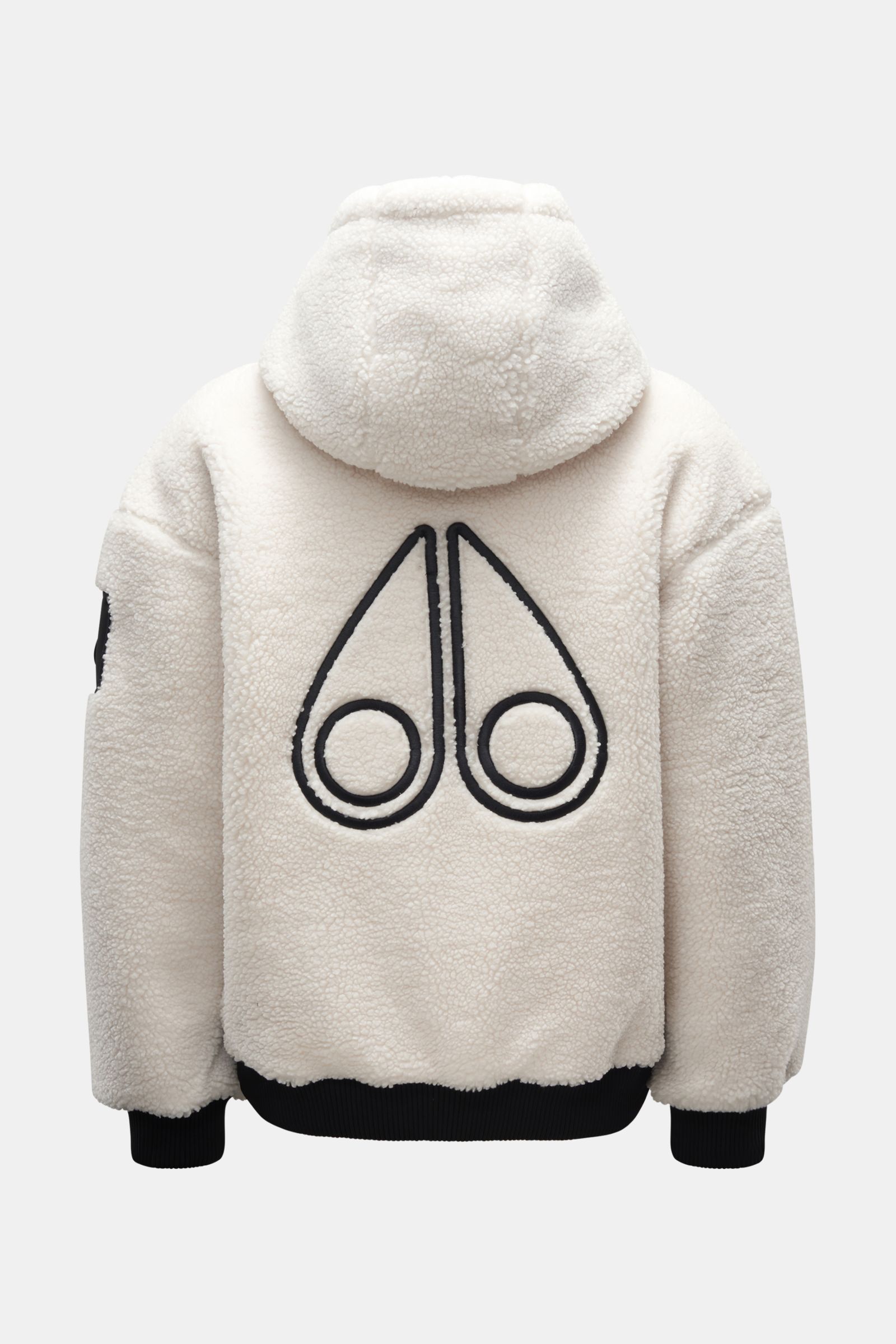 MOOSE KNUCKLES fleece jacket 'Rumson Zip' off-white/black | BRAUN Hamburg