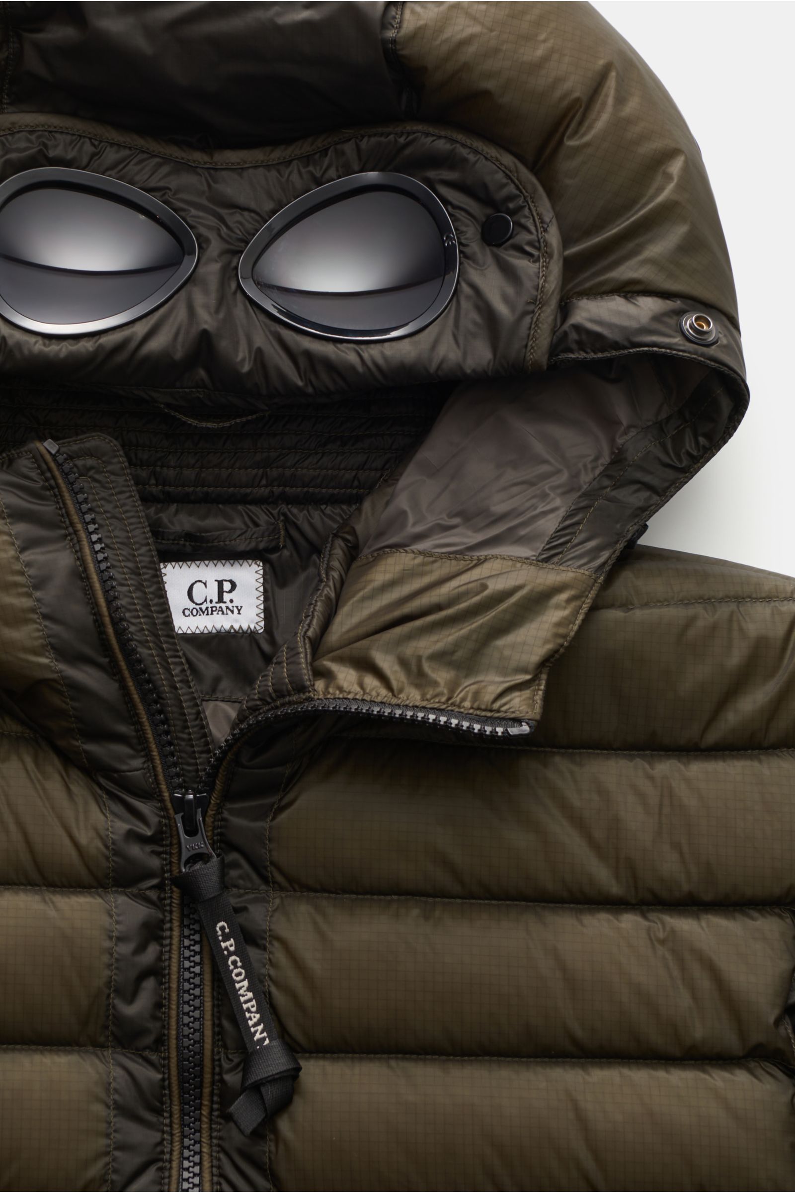 C.P. COMPANY quilted down jacket dark olive | BRAUN Hamburg