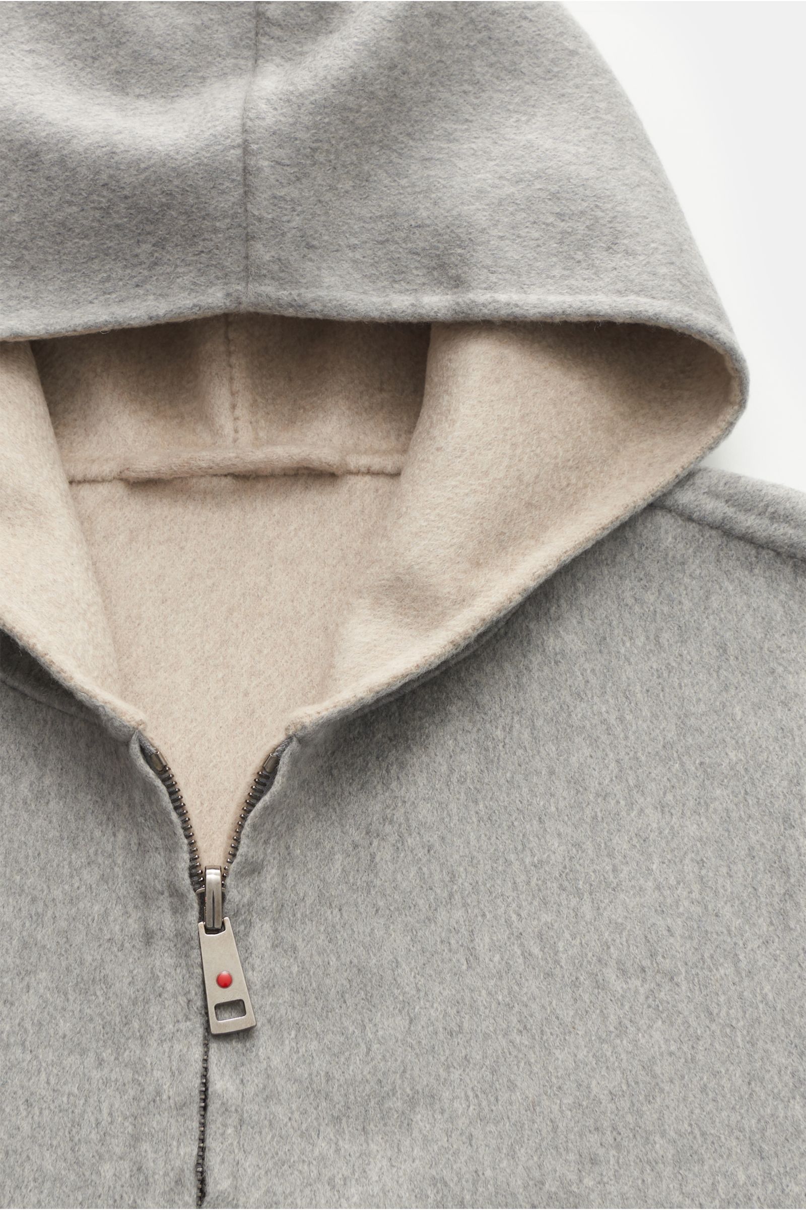 KIRED cashmere reversible jacket 'Mao' light grey/beige | BRAUN Hamburg