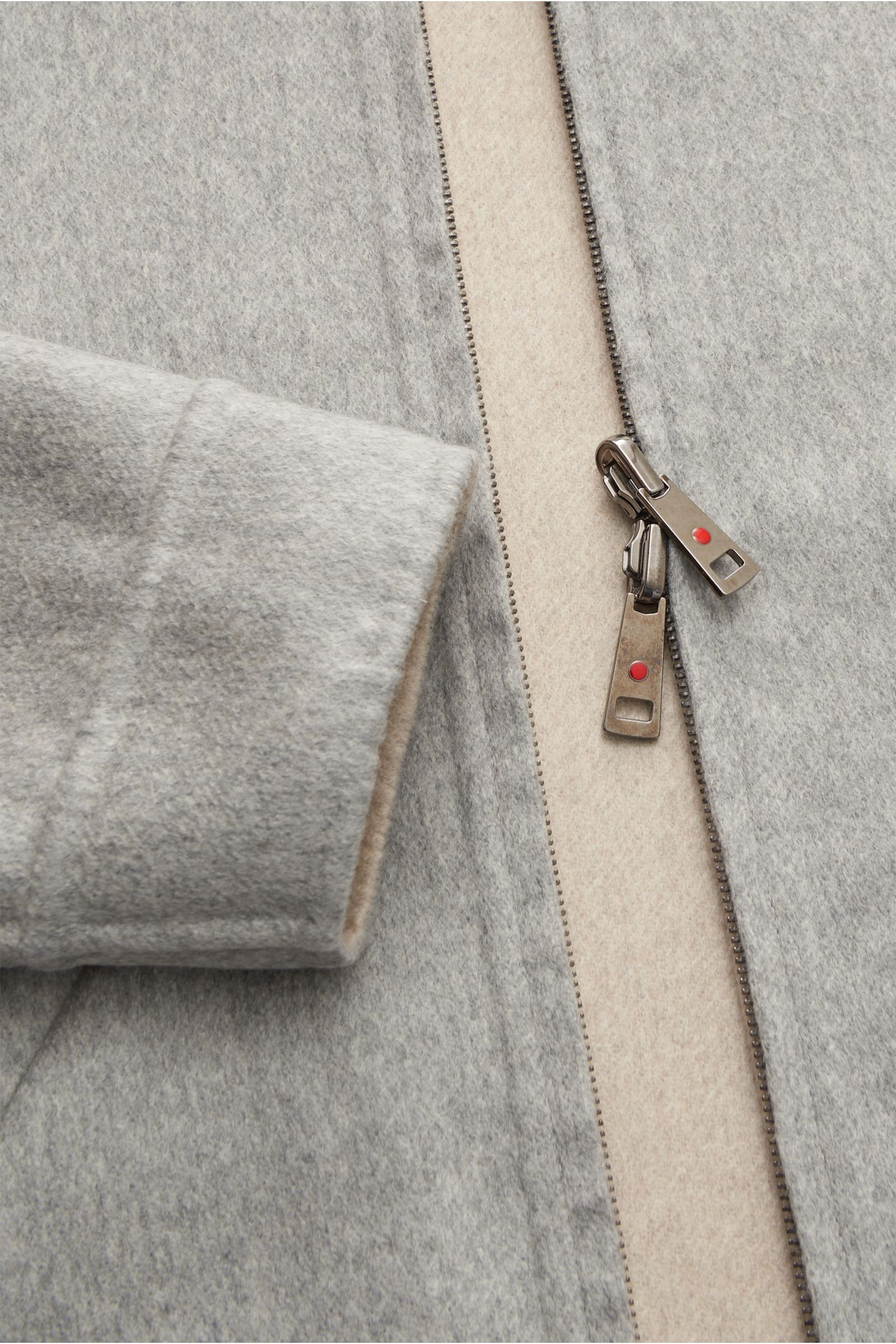 KIRED cashmere reversible jacket 'Mao' light grey/beige | BRAUN Hamburg