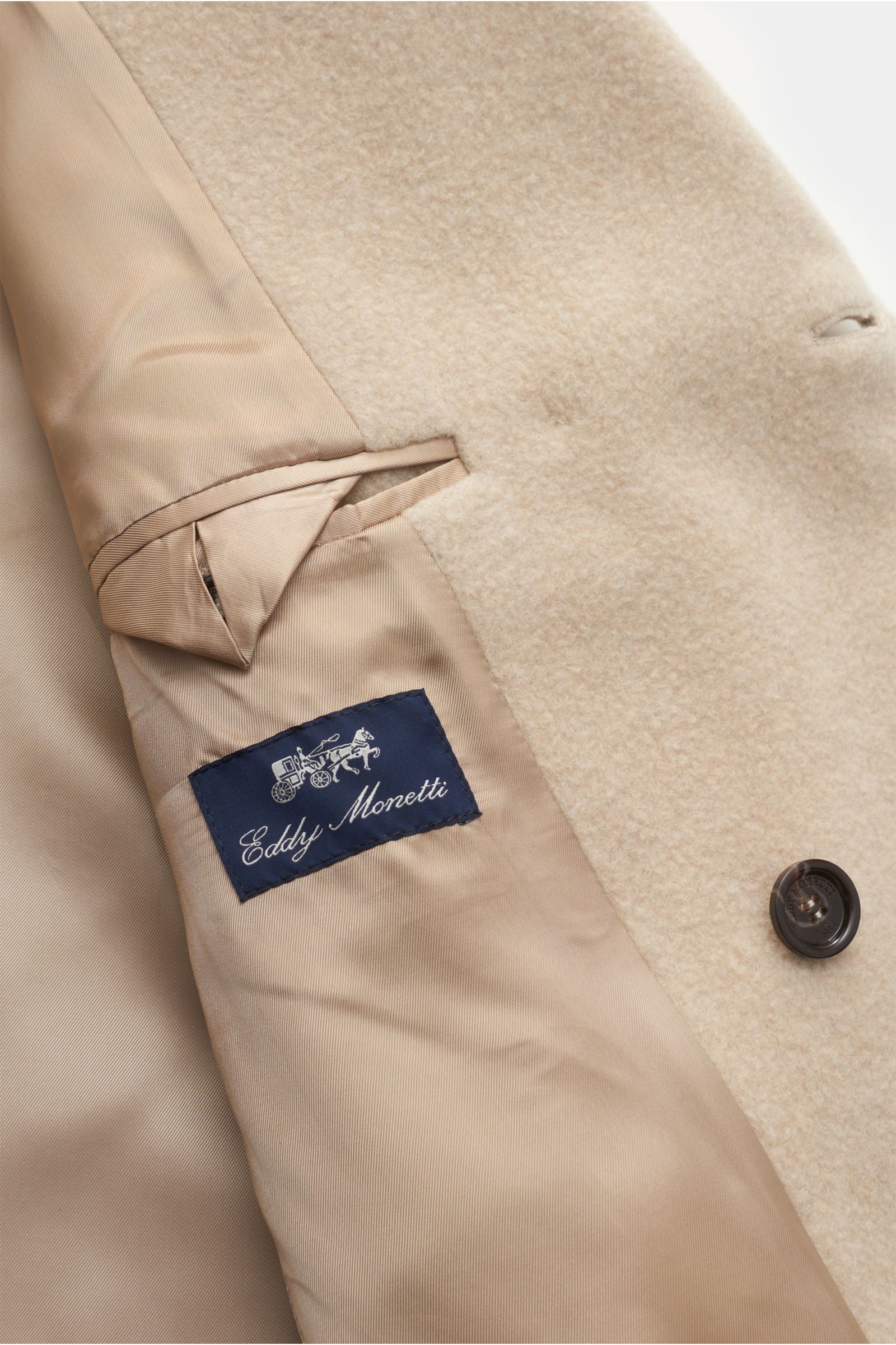 EDDY MONETTI cashmere pea coat 'Lavato Peacoat' beige | BRAUN Hamburg
