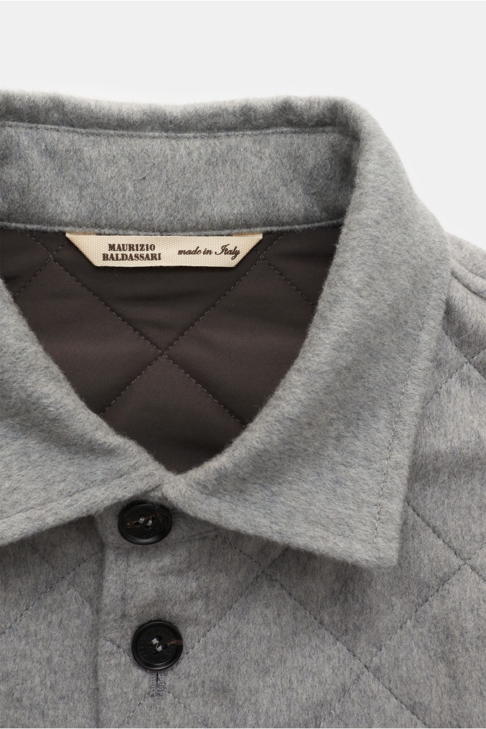 MAURIZIO BALDASSARI cashmere quilted jacket grey | BRAUN Hamburg