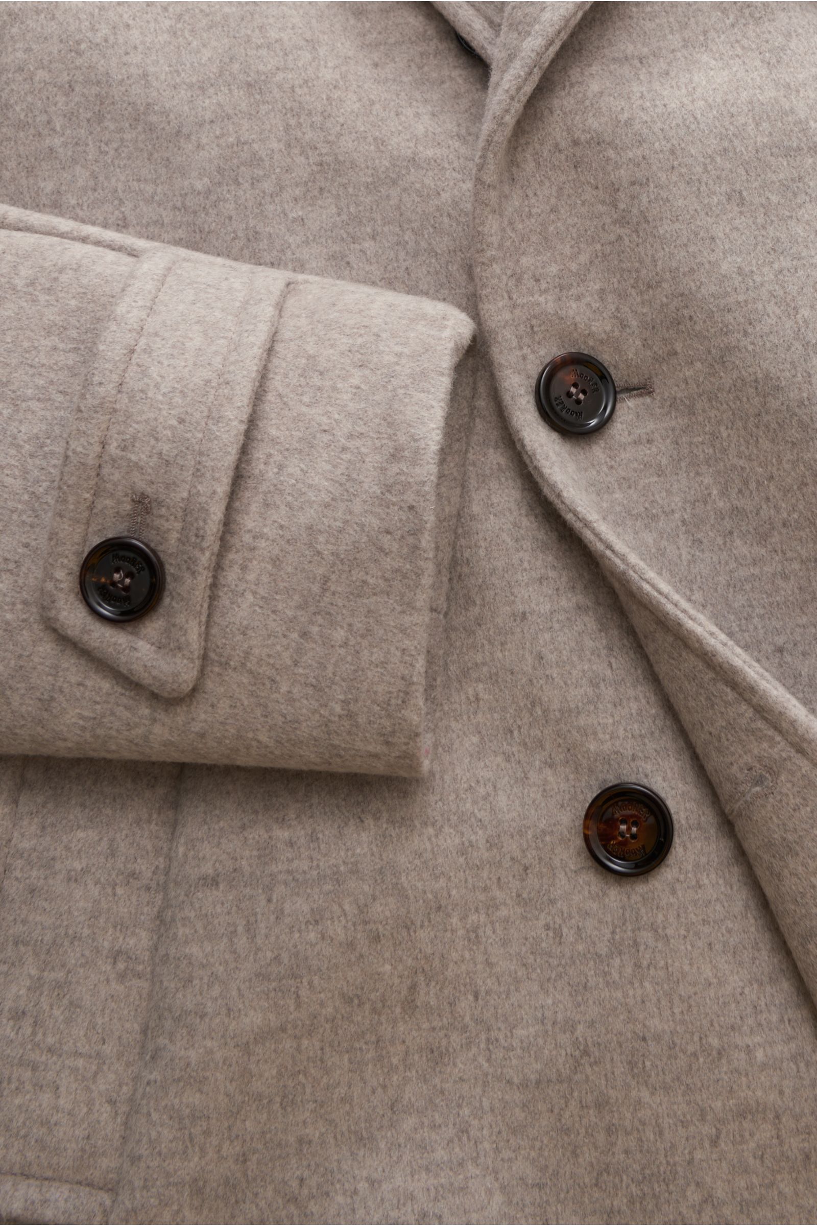 MOORER down pea coat 'Bolgi' light grey mottled | BRAUN Hamburg