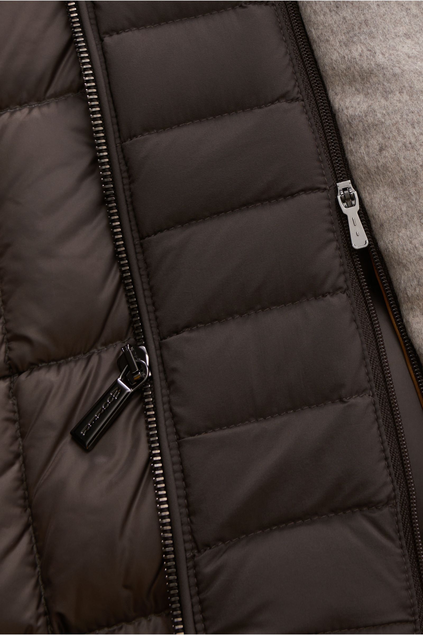 MOORER down pea coat 'Bolgi' light grey mottled | BRAUN Hamburg
