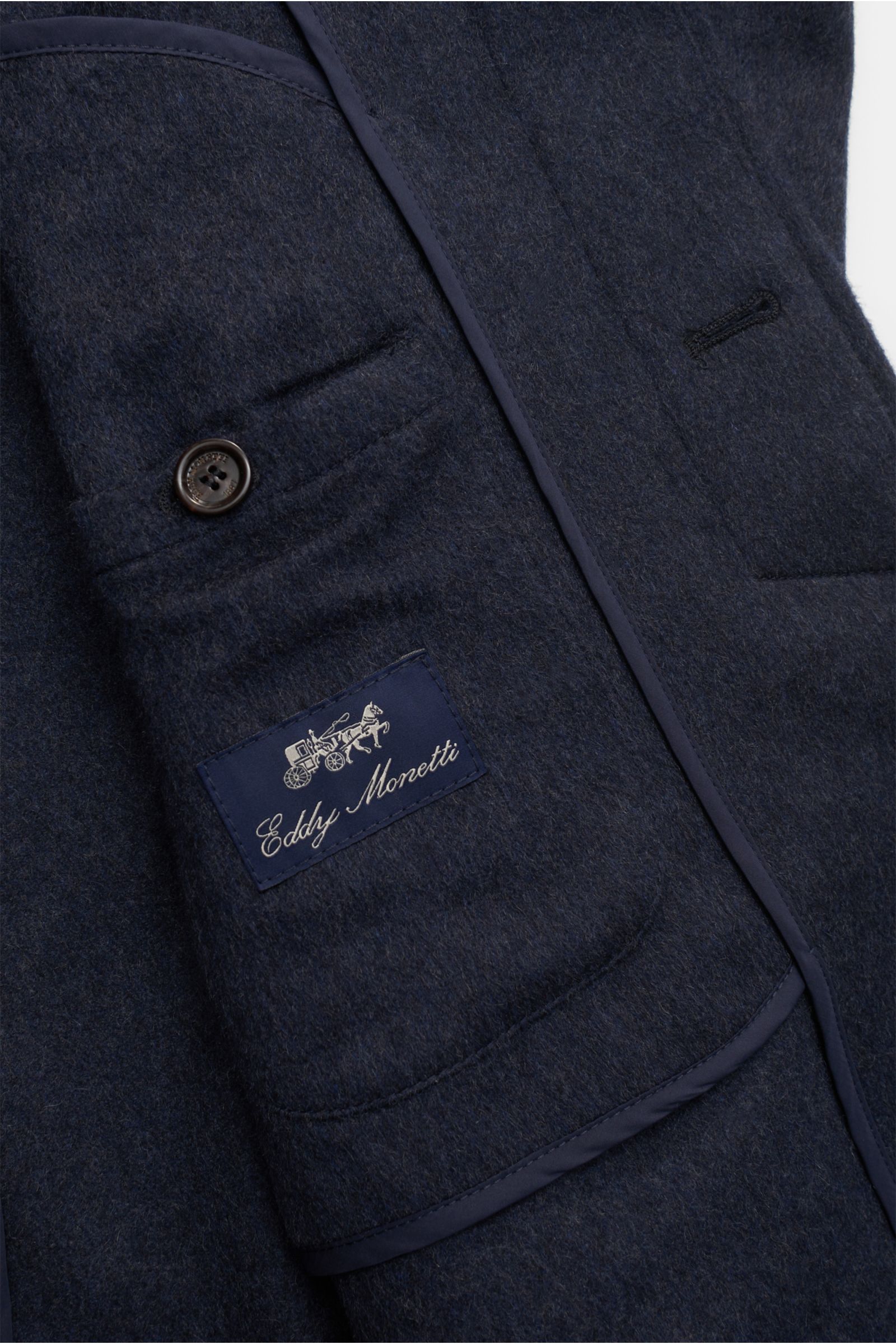 EDDY MONETTI cashmere coat 'Everest' navy mottled | BRAUN Hamburg