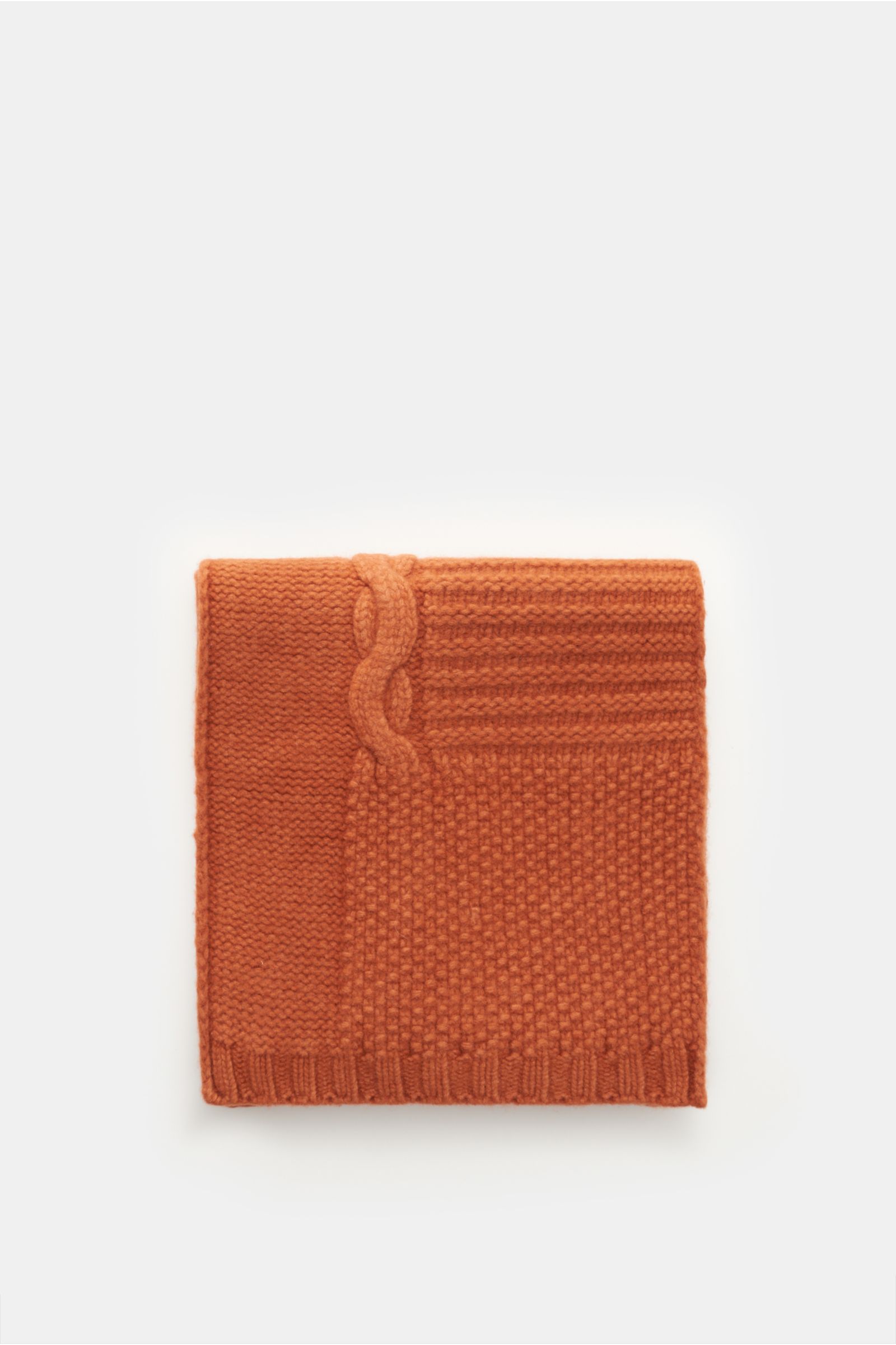 WEBER+WEBER merino scarf 'Vintage Merino Patch' orange | BRAUN Hamburg