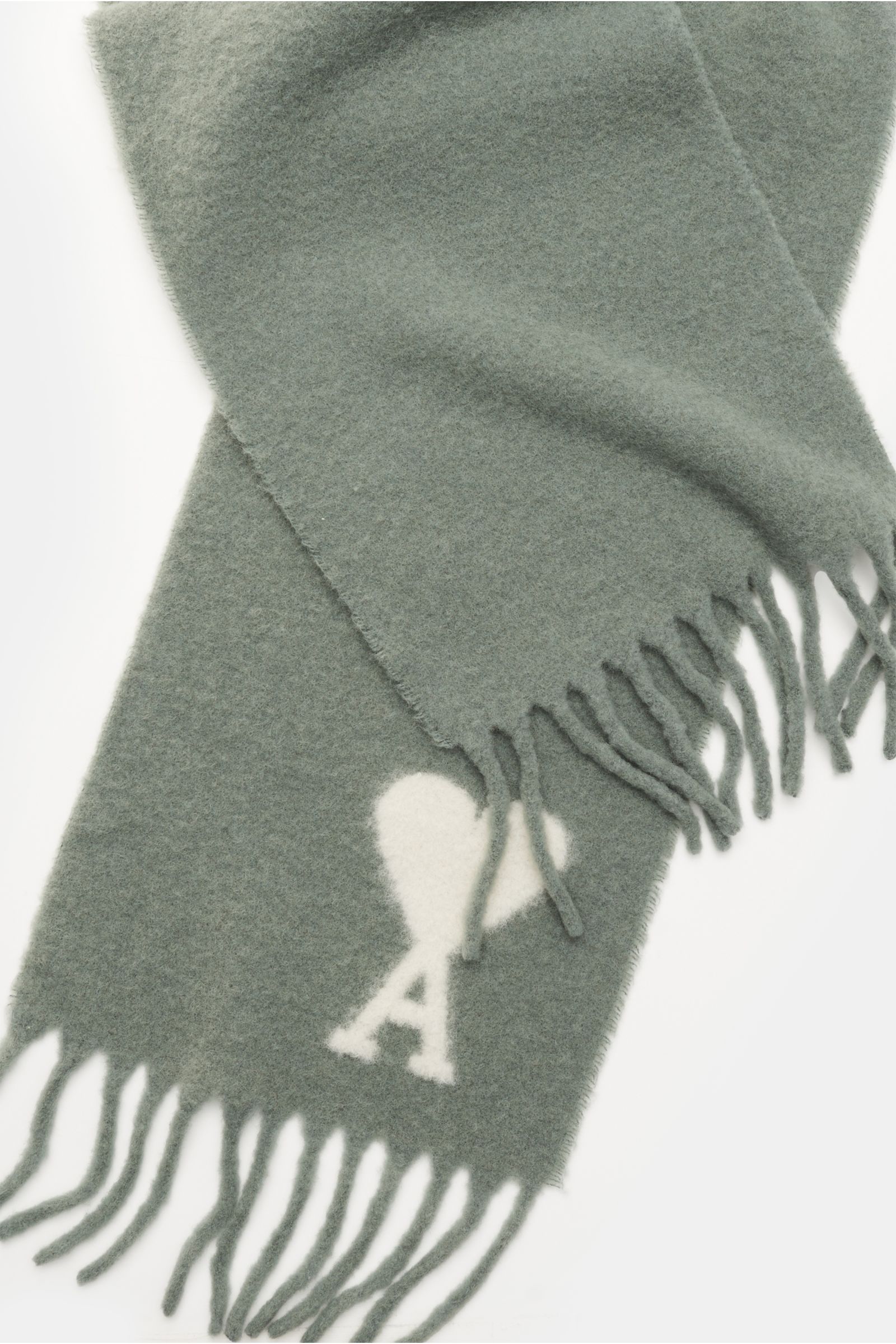 AMI PARIS scarf 'Ami de Cœur' grey-green | BRAUN Hamburg