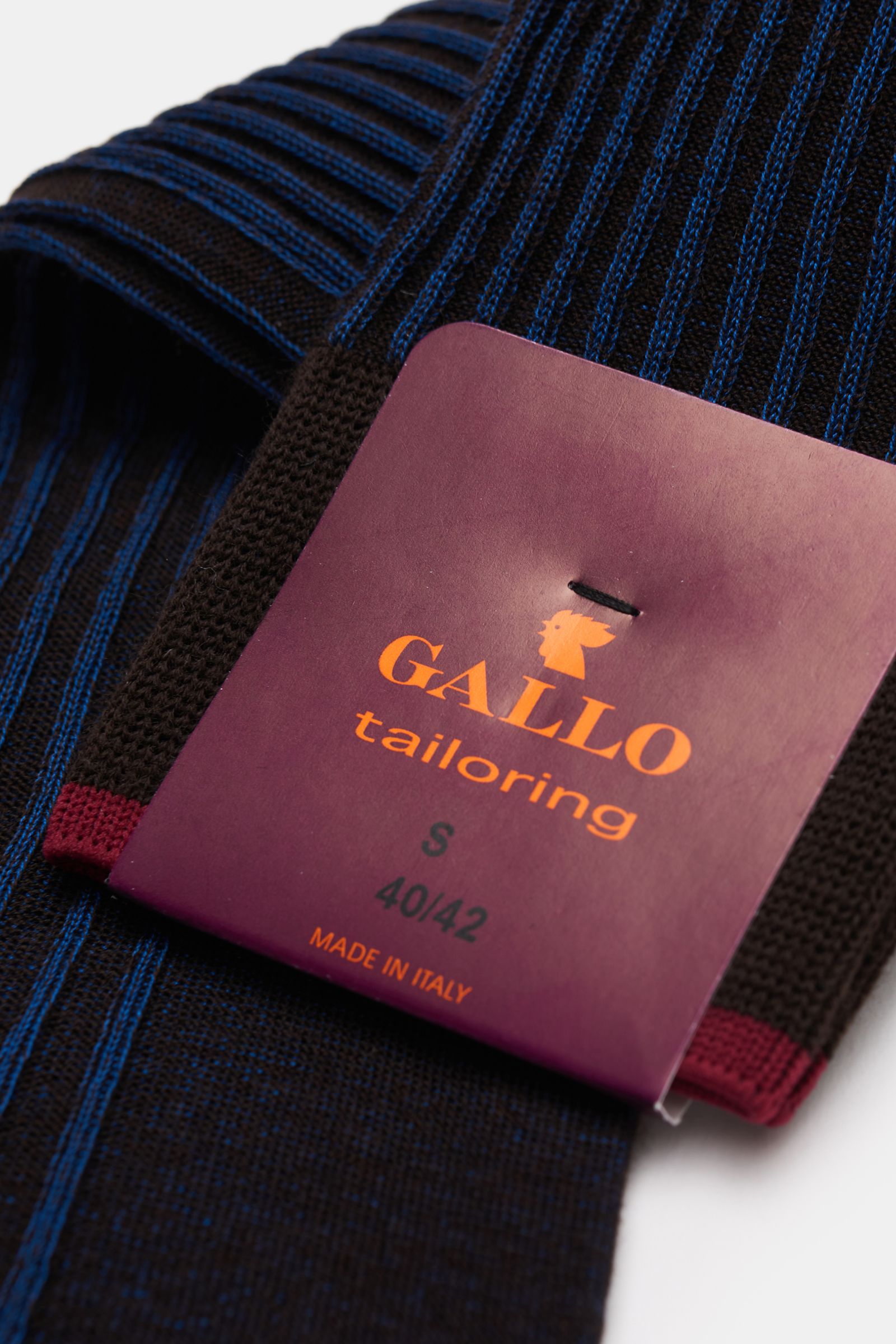GALLO knee-high socks dark brown/blue | BRAUN Hamburg