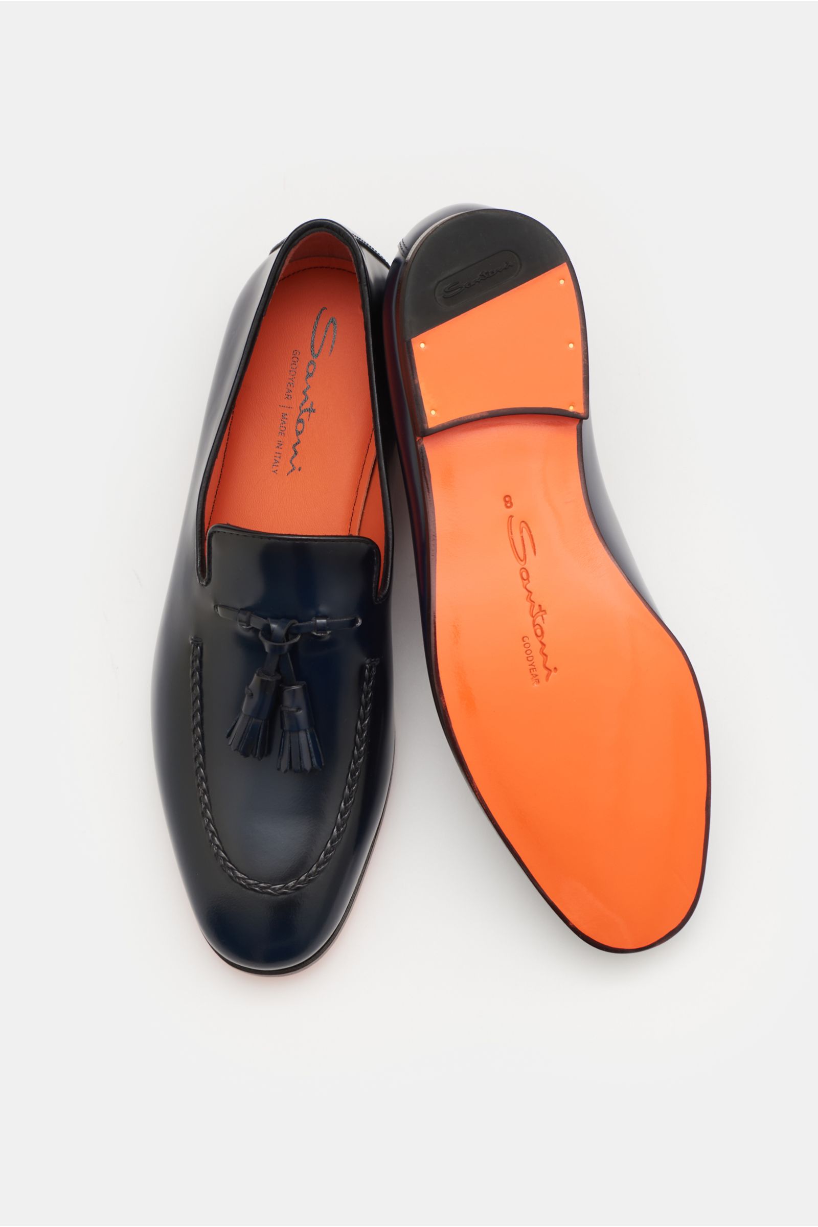 SANTONI Tassel Loafer navy | BRAUN Hamburg