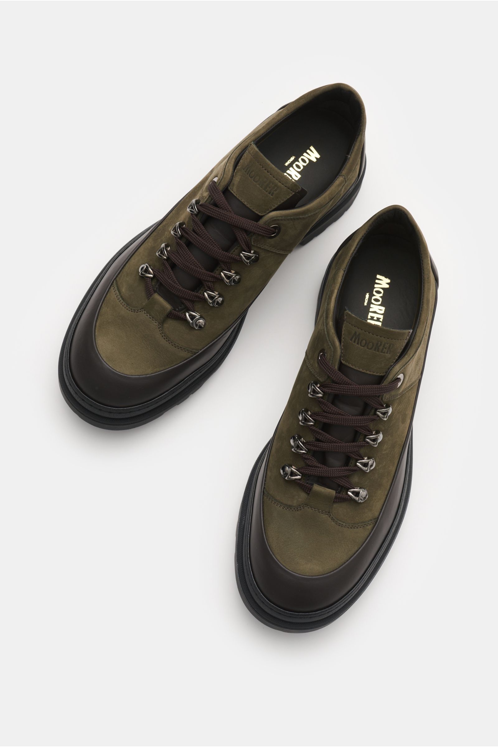 MOORER lace-up shoes 'Roque-NKM' olive/dark brown | BRAUN Hamburg