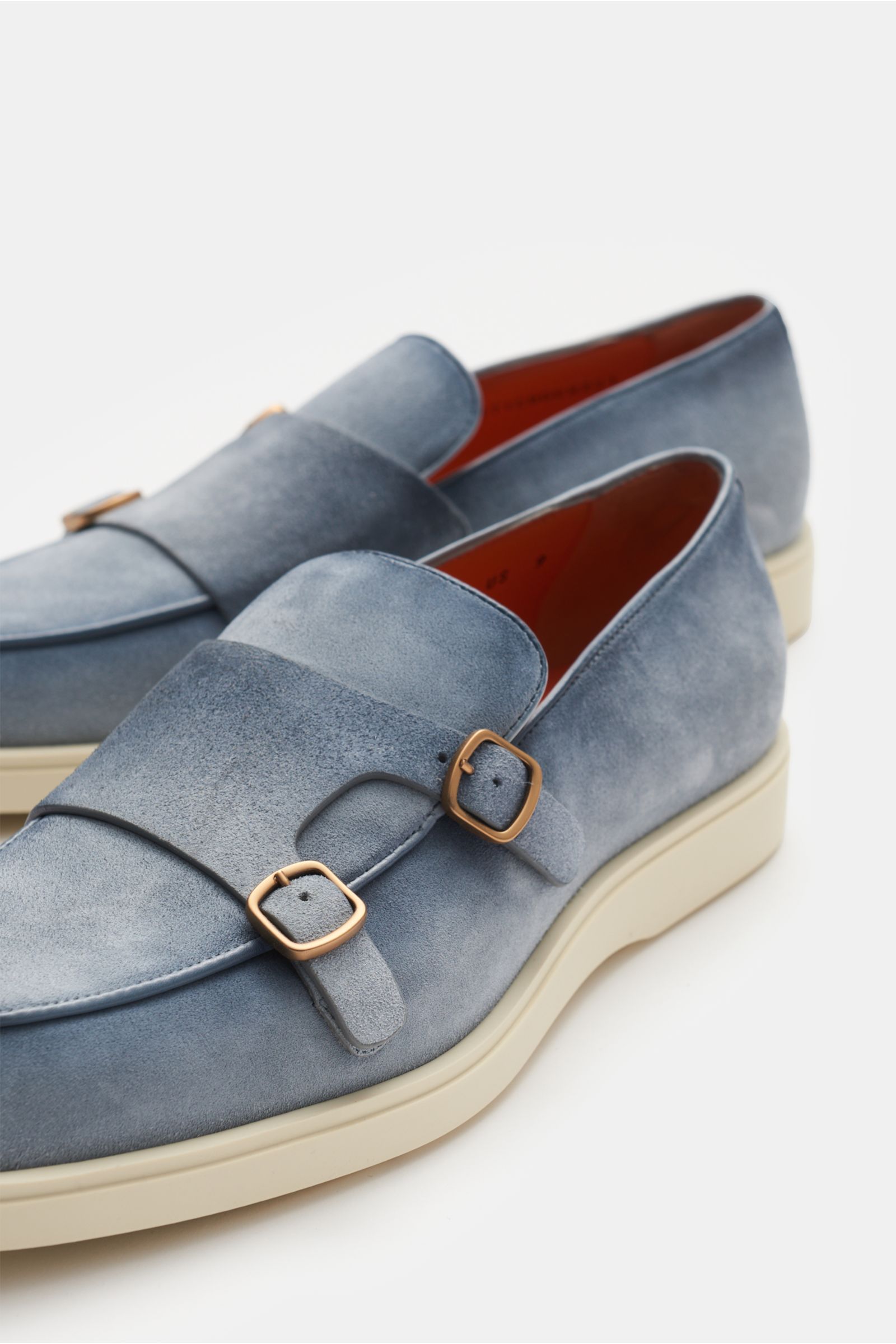 SANTONI double monk shoes grey-blue | BRAUN Hamburg