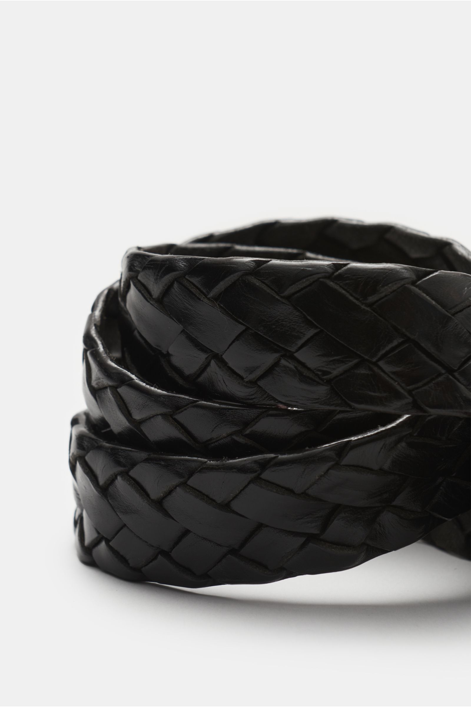 OFFICINE CREATIVE plaited belt black | BRAUN Hamburg