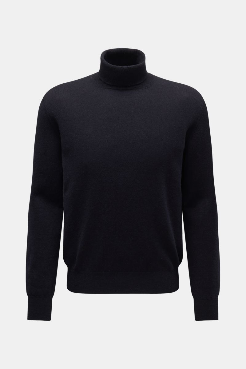 BRUNO MANETTI cashmere turtleneck jumper, navy | BRAUN Hamburg