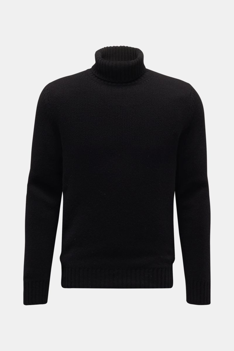 BRUNO MANETTI cashmere turtleneck jumper black | BRAUN Hamburg