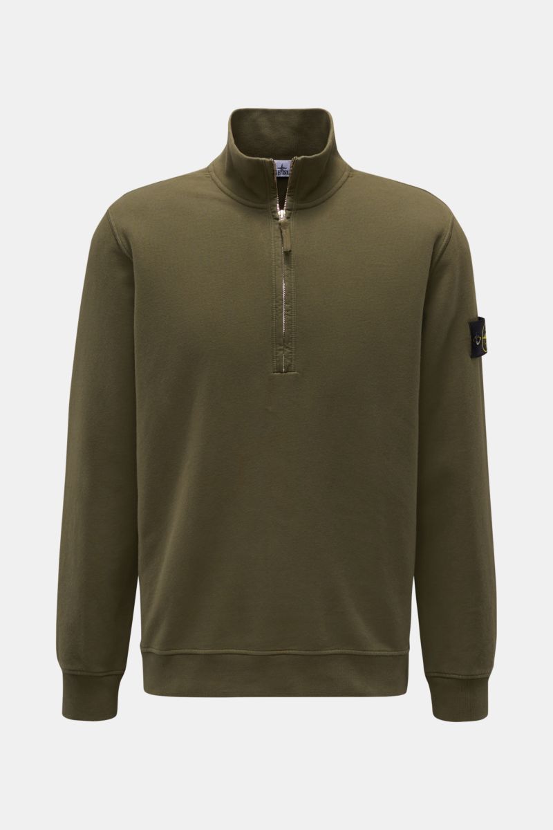 STONE ISLAND sweat half-zip jumper olive | BRAUN Hamburg