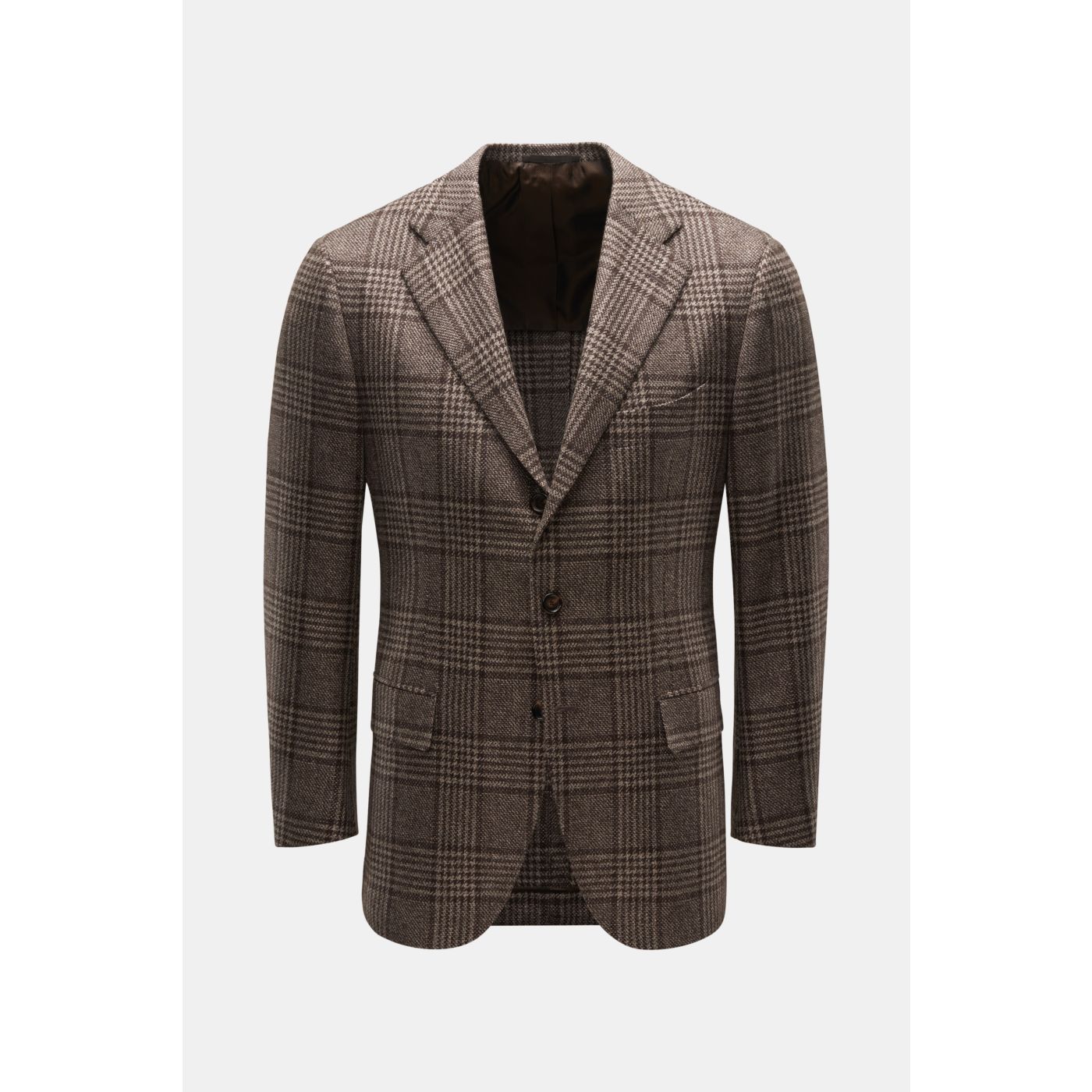 CESARE ATTOLINI cashmere jacket grey-brown checked | BRAUN Hamburg