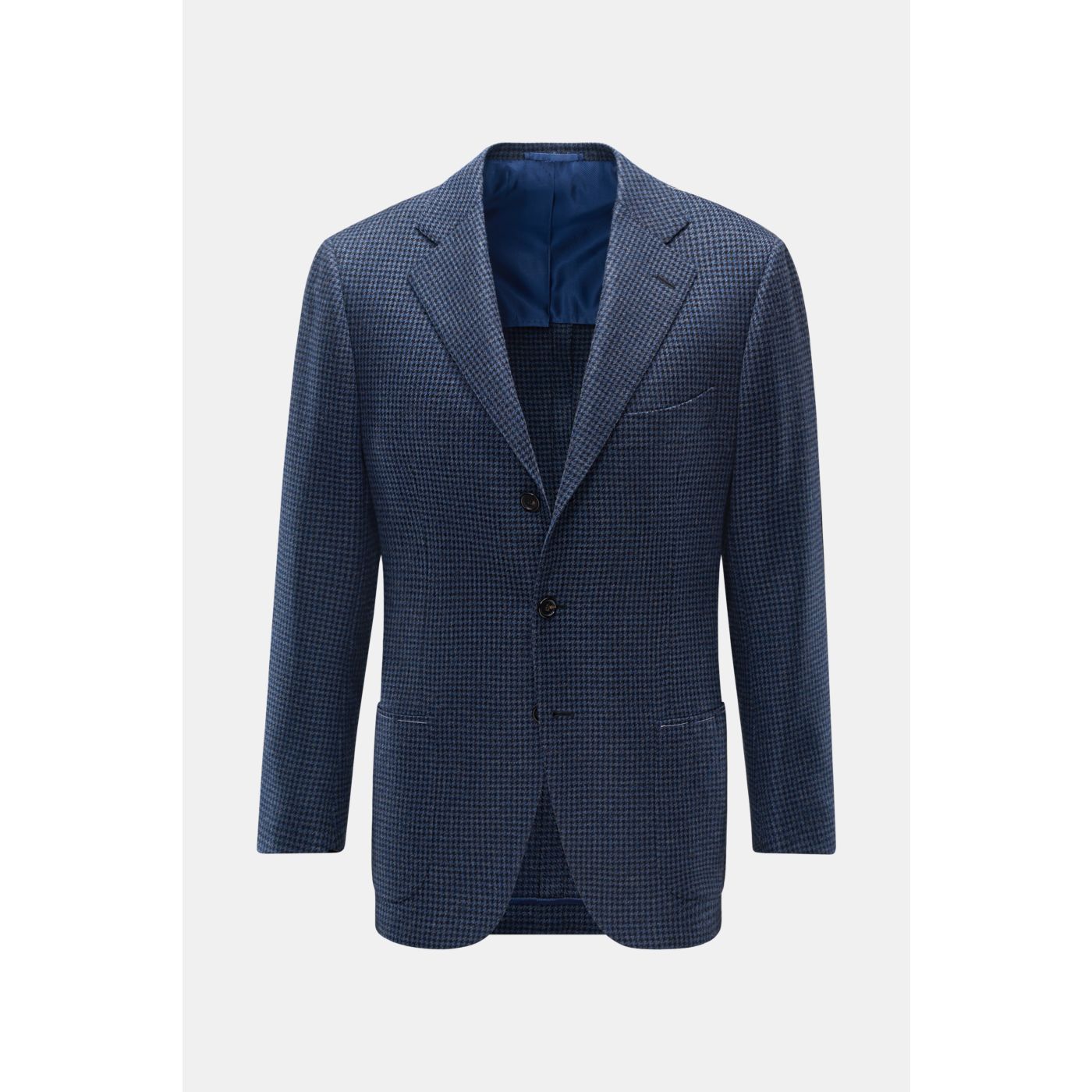 CESARE ATTOLINI cashmere jacket grey-blue/black checked | BRAUN Hamburg