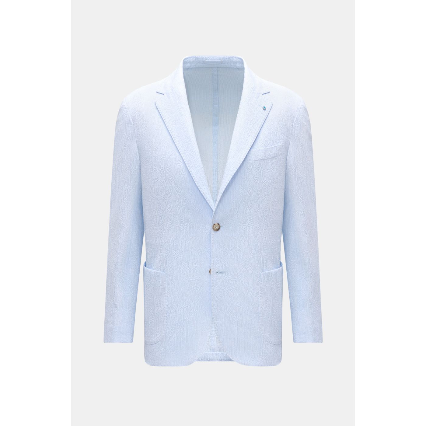 GIAMPAOLO Seersucker-Sakko hellblau/weiß gestreift | BRAUN Hamburg