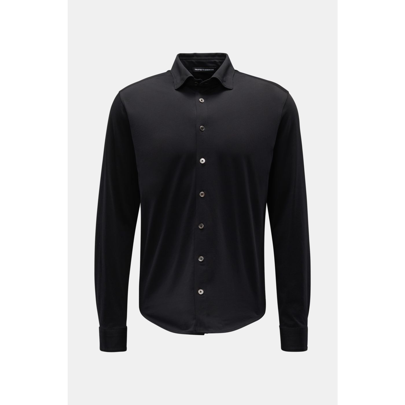 TRUSTED HANDWORK jersey shirt shark collar black | BRAUN Hamburg