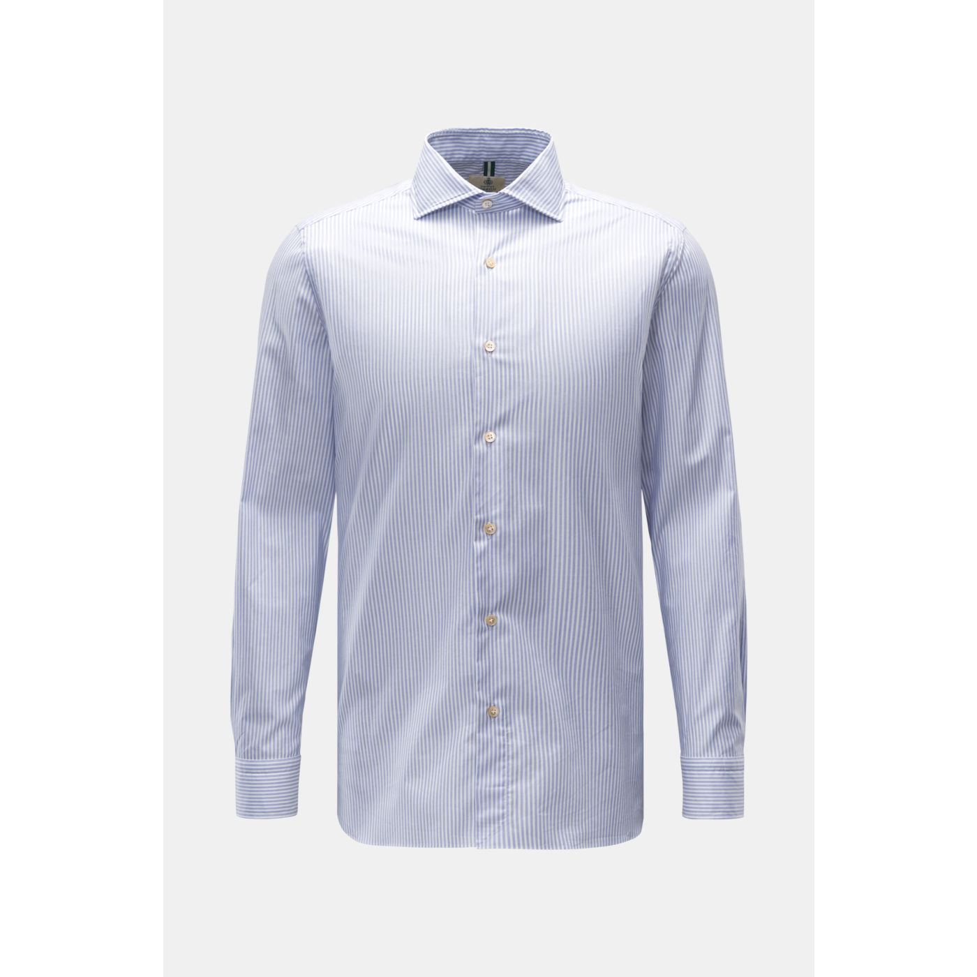 BORRELLI casual shirt 'Nando' shark collar grey-blue/white striped ...