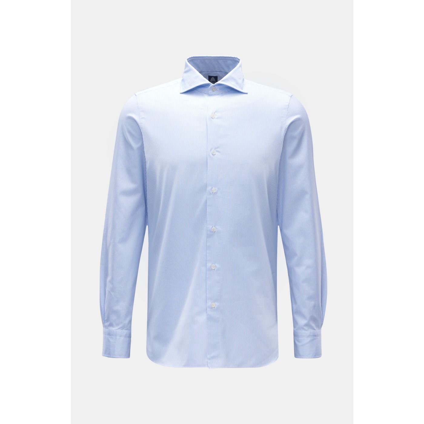 FINAMORE Chambray-Hemd 'Eduardo Napoli' Haifisch-Kragen hellblau/weiß ...