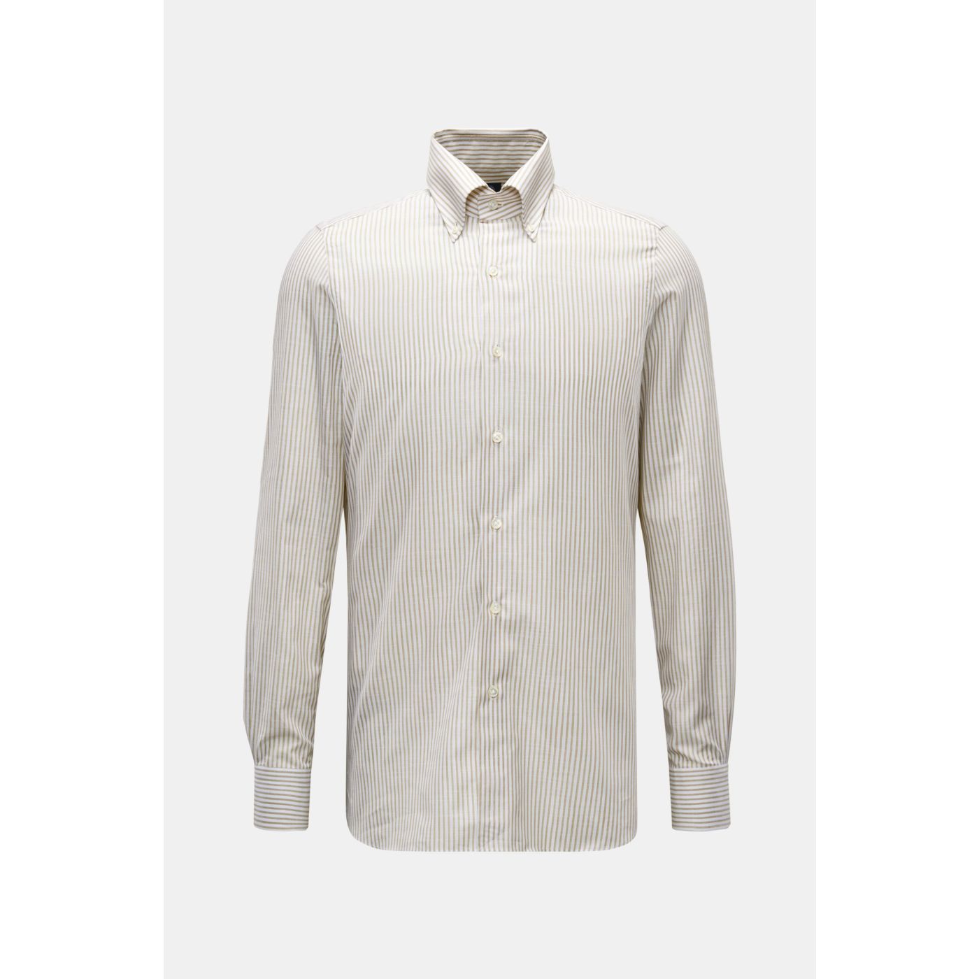 FINAMORE Casual Hemd Button-Down-Kragen 'Napoli Lucio' beige/creme ...