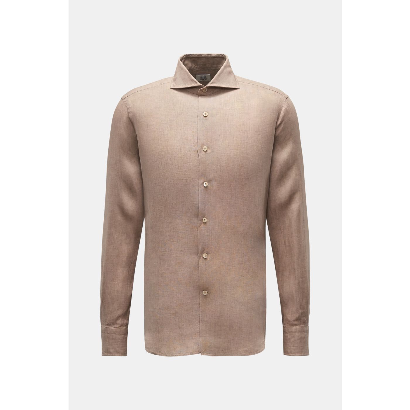 GHERARDI Leinenhemd Haifisch-Kragen beige | BRAUN Hamburg