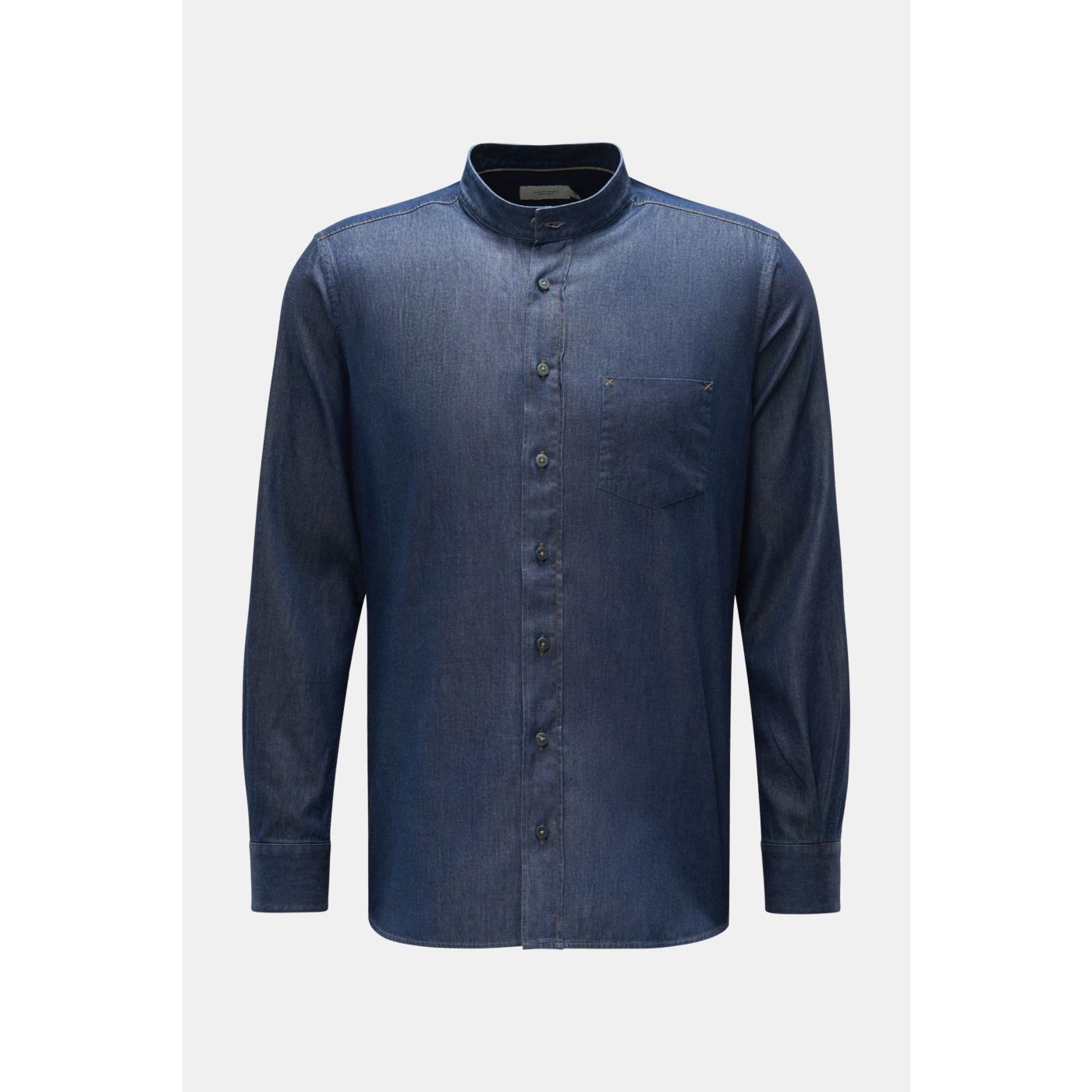 WEBER+WEBER Casual Hemd Grandad-Kragen dunkelblau | BRAUN Hamburg