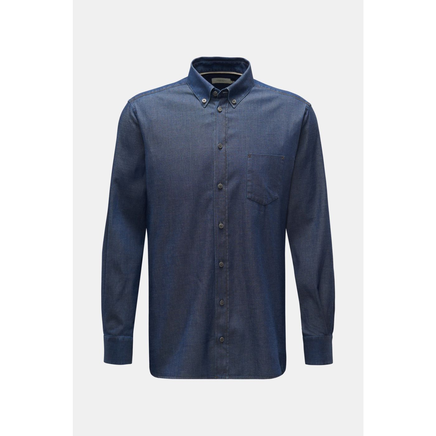 WEBER + WEBER Chambray-Hemd 'Light Denim' Button-Down-Kragen dunkelblau ...