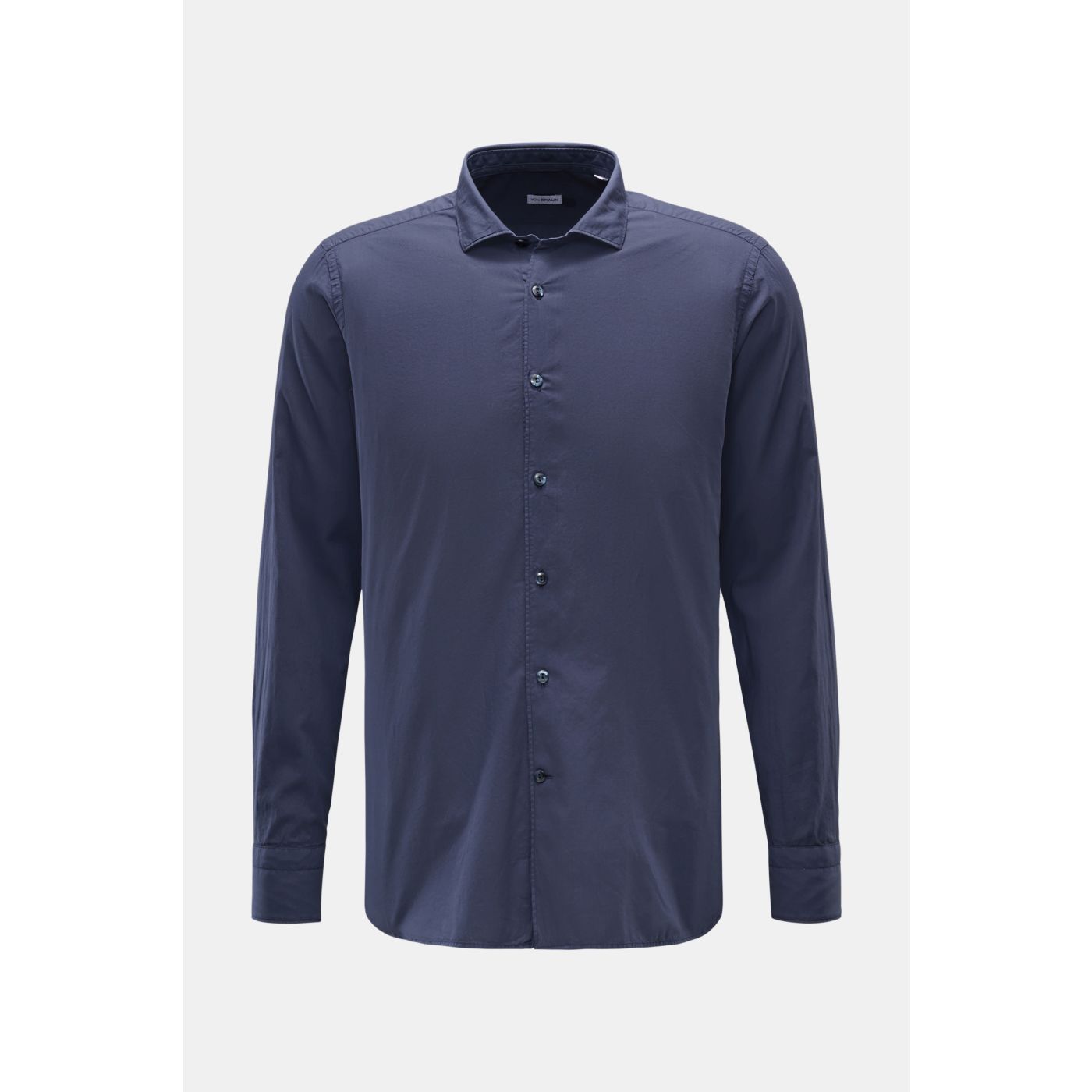 VON BRAUN Casual Hemd Haifisch-Kragen navy | BRAUN Hamburg