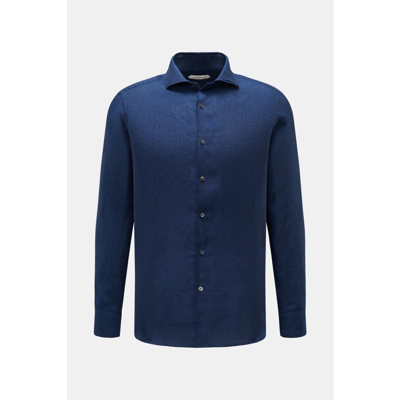 GUGLIELMINOTTI Leinenhemd Haifisch-Kragen navy | BRAUN Hamburg