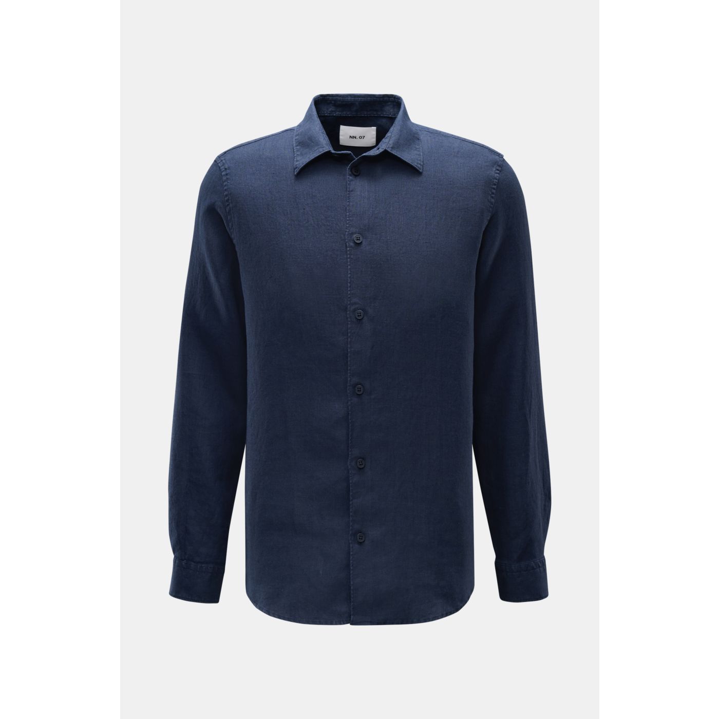 NN.07 Leinenhemd 'Enzo' Kent-Kragen navy | BRAUN Hamburg