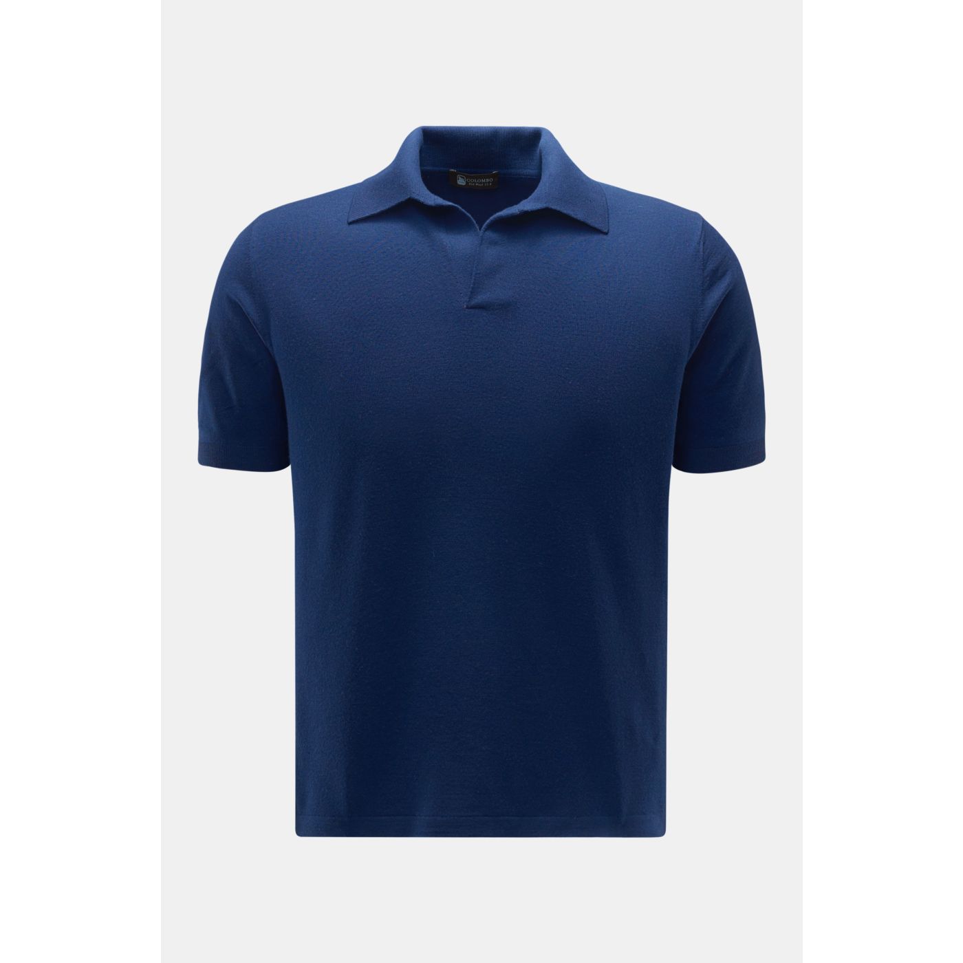 COLOMBO kid wool short sleeve knit polo dark blue | BRAUN Hamburg